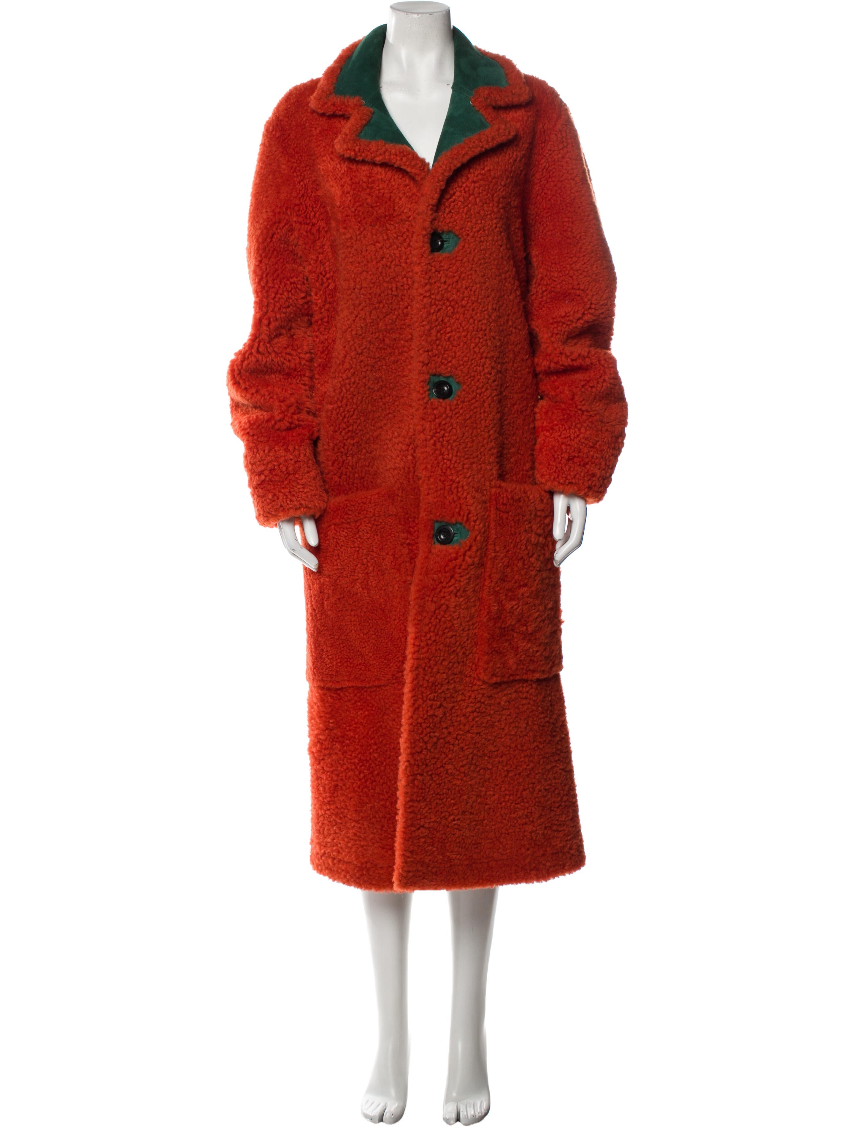 Loewe Shearling Faux Fur Coat - Orange Coats, Clothing - LOW58910 | The ...