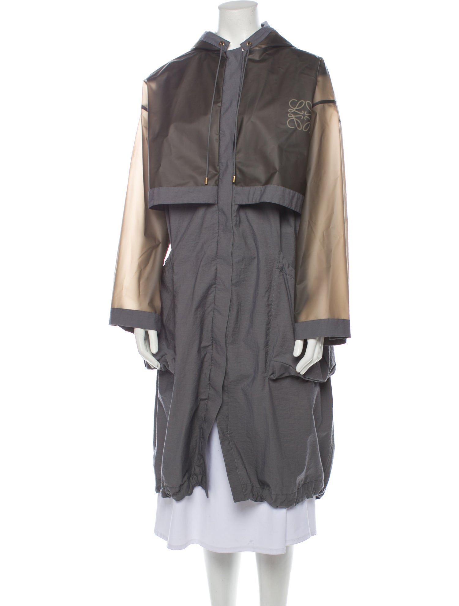 Loewe Colorblock Pattern Parka - Grey Coats, Clothing - LOW58960 | The RealReal