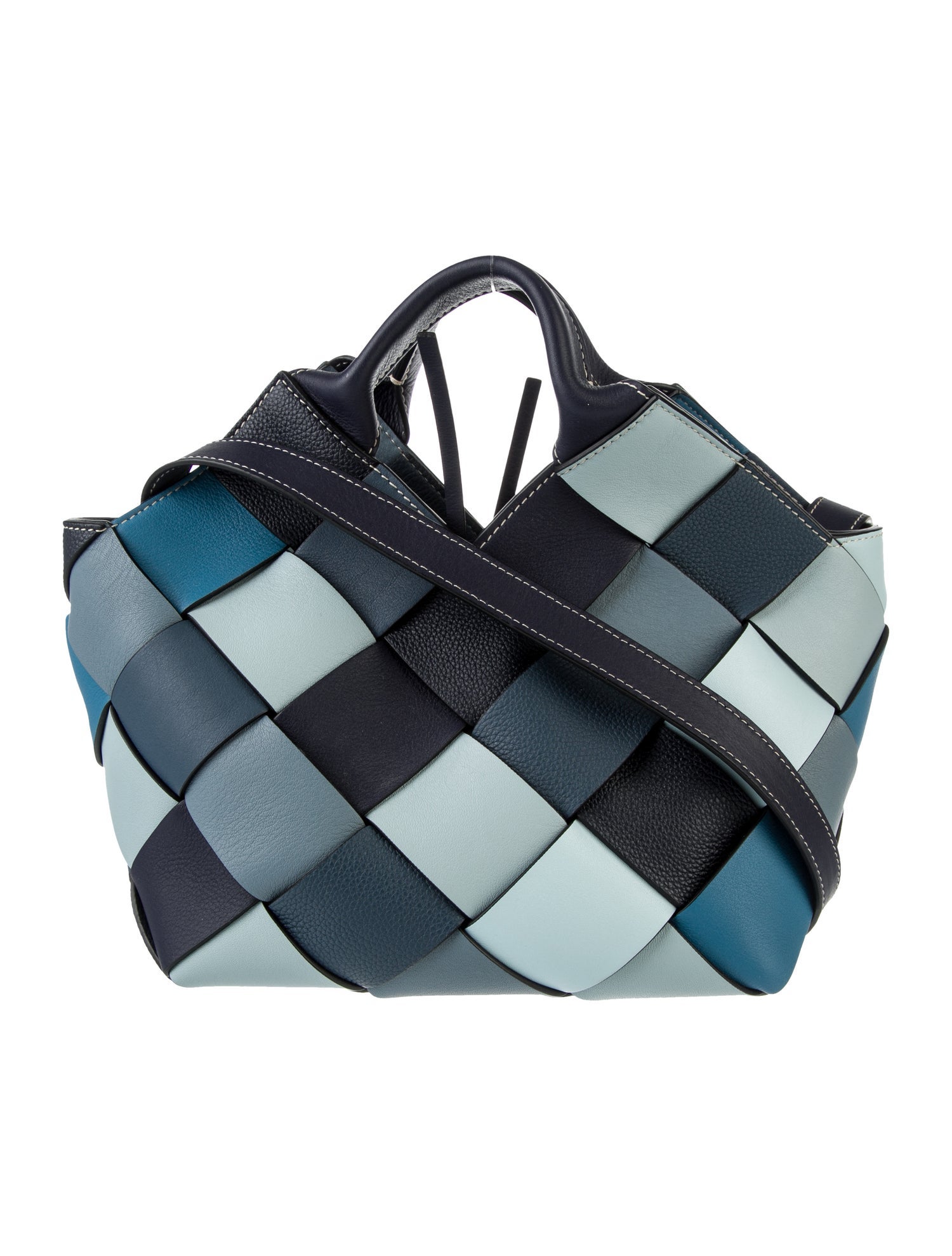 Loewe Woven Basket Bag - Blue Handle Bags, Handbags - LOW59454 | The ...