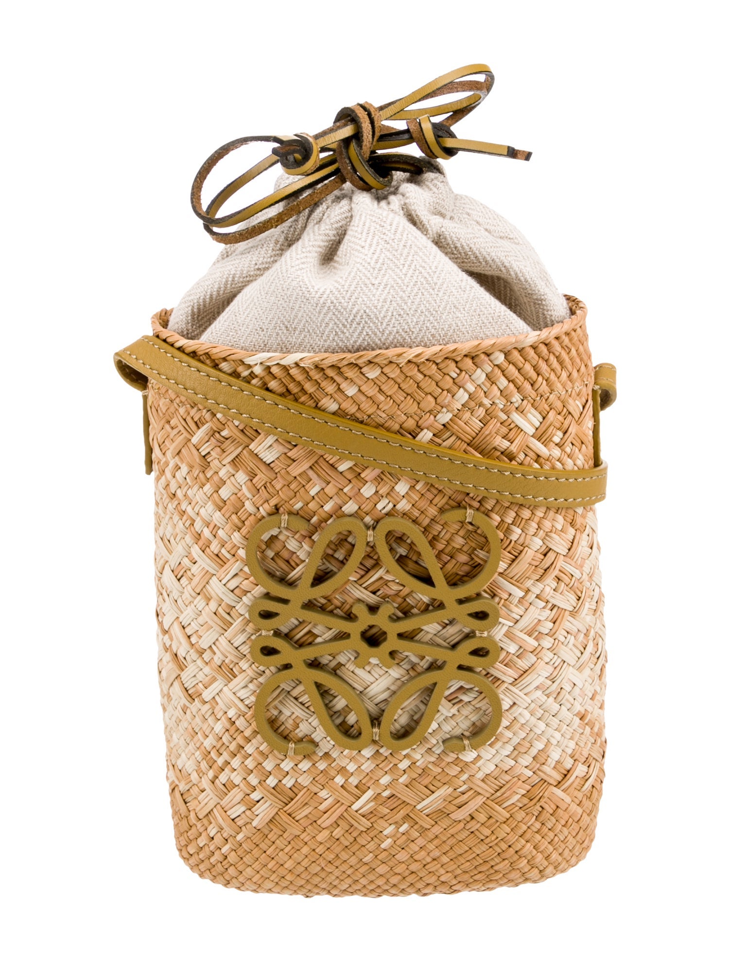 Loewe 2023 Anagram Melange Straw Shoulder Bag - Neutrals Crossbody Bags ...