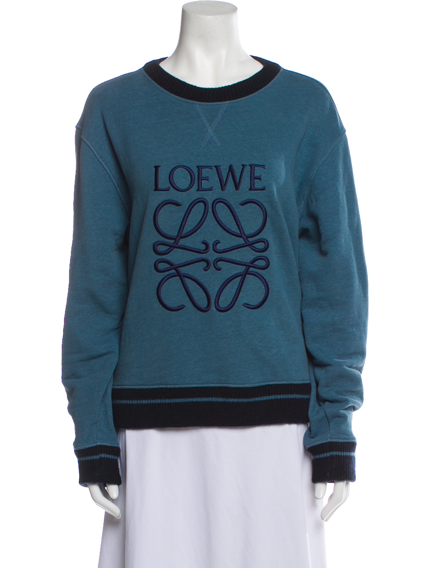Loewe Graphic Print Crew Neck Sweatshirt - Blue Tops, Clothing ...