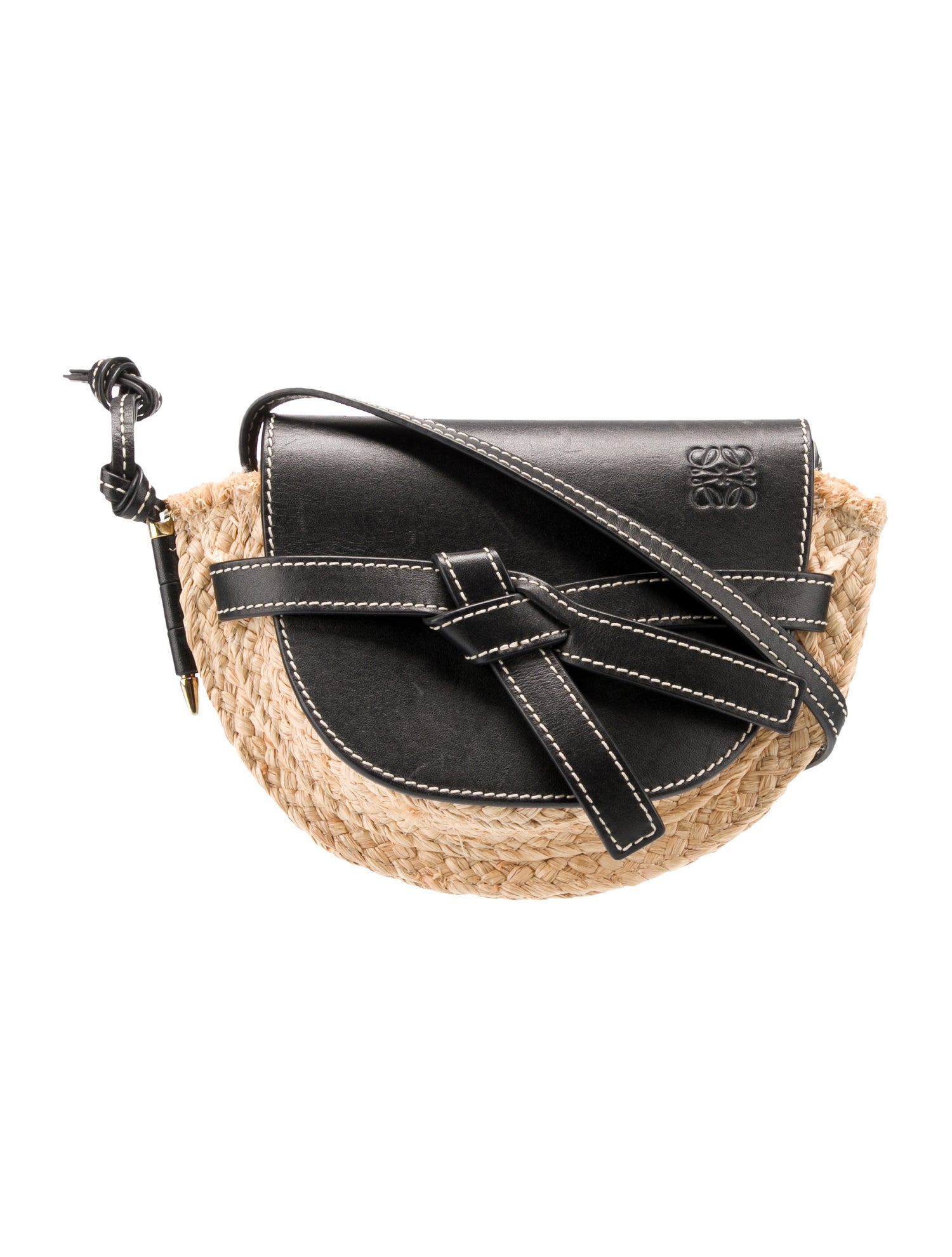 Loewe Raffia Gate Mini Crossbody Bag - Black Crossbody Bags, Handbags ...