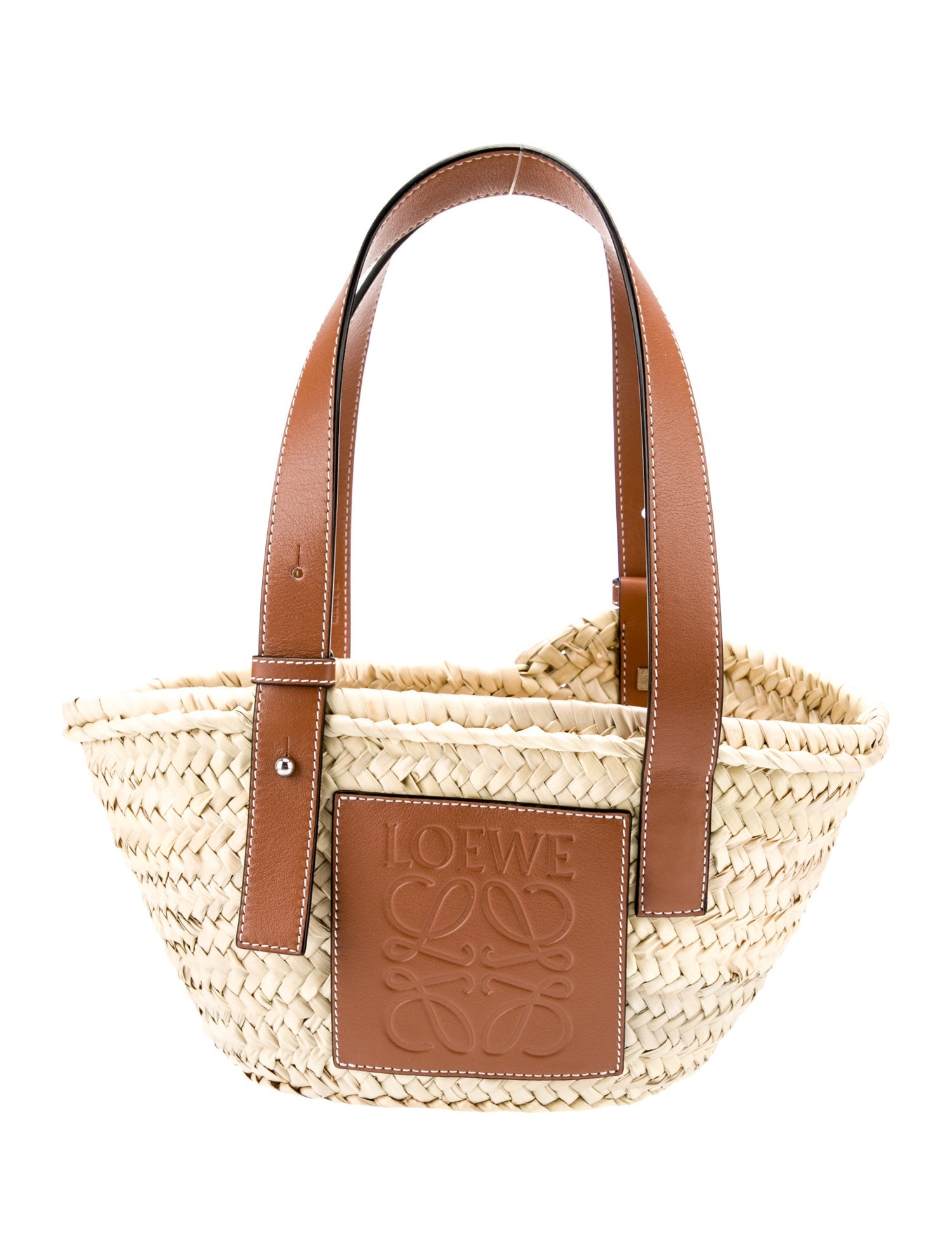 Loewe Straw Leather Trimmed Basket Bag - Neutrals Handle Bags, Handbags ...
