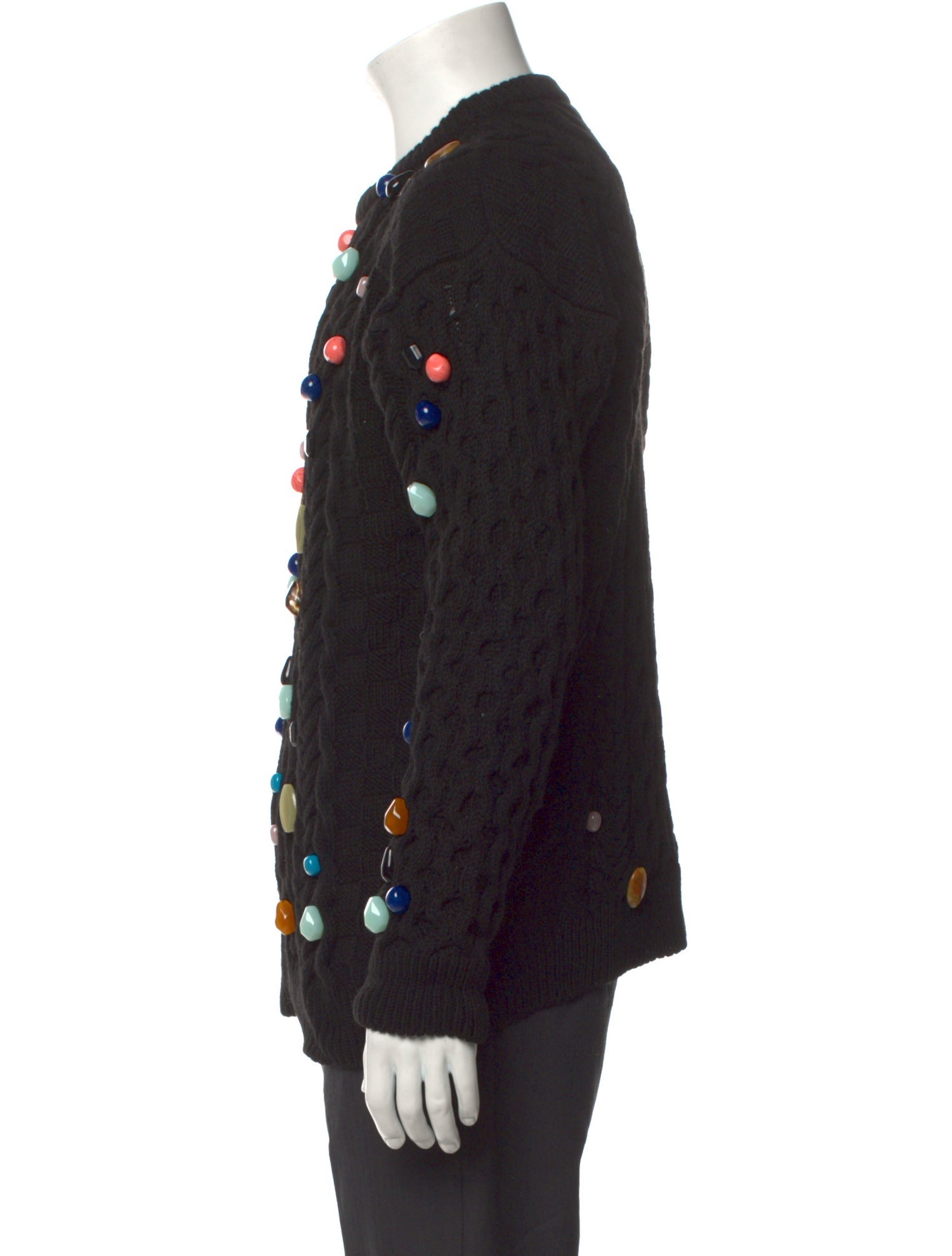 Loewe 2019 Stone Embellished Cable Knit Pullover - Black Sweaters ...