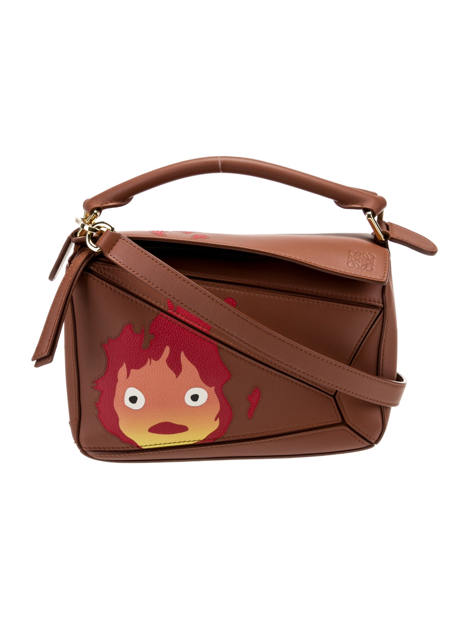 Loewe x Studio Ghibli Howl's Moving Castle Calcifer Puzzle Bag - Brown ...