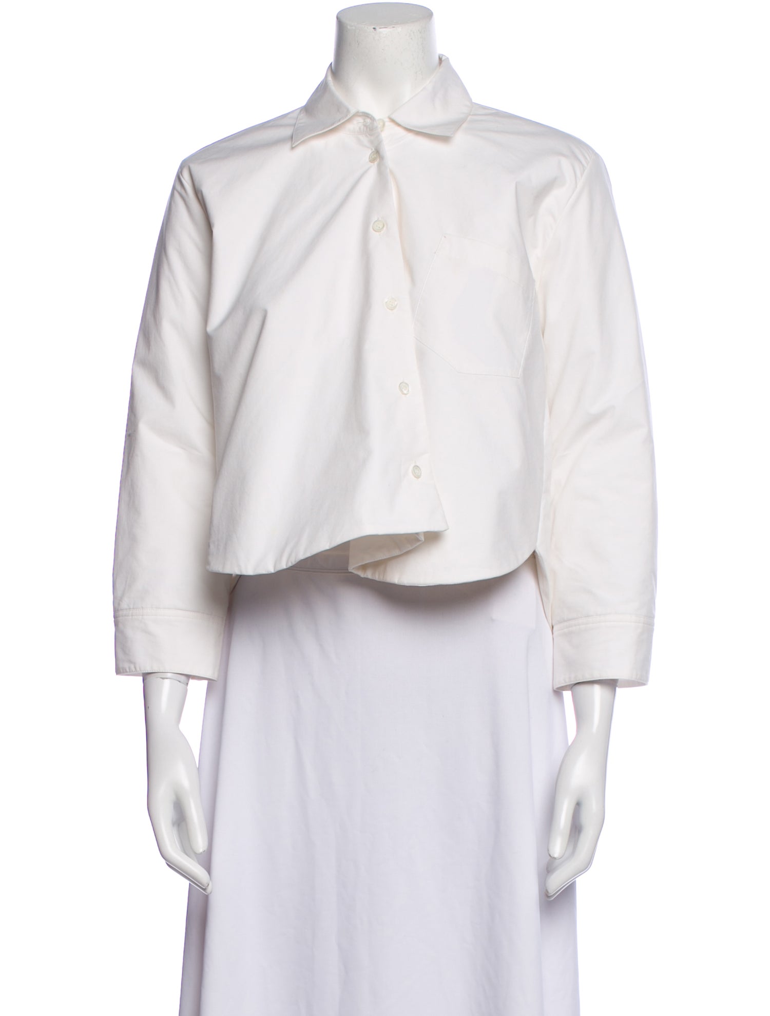 Loewe Trapeze Three-Quarter Sleeve Crop Top - White Tops, Clothing ...