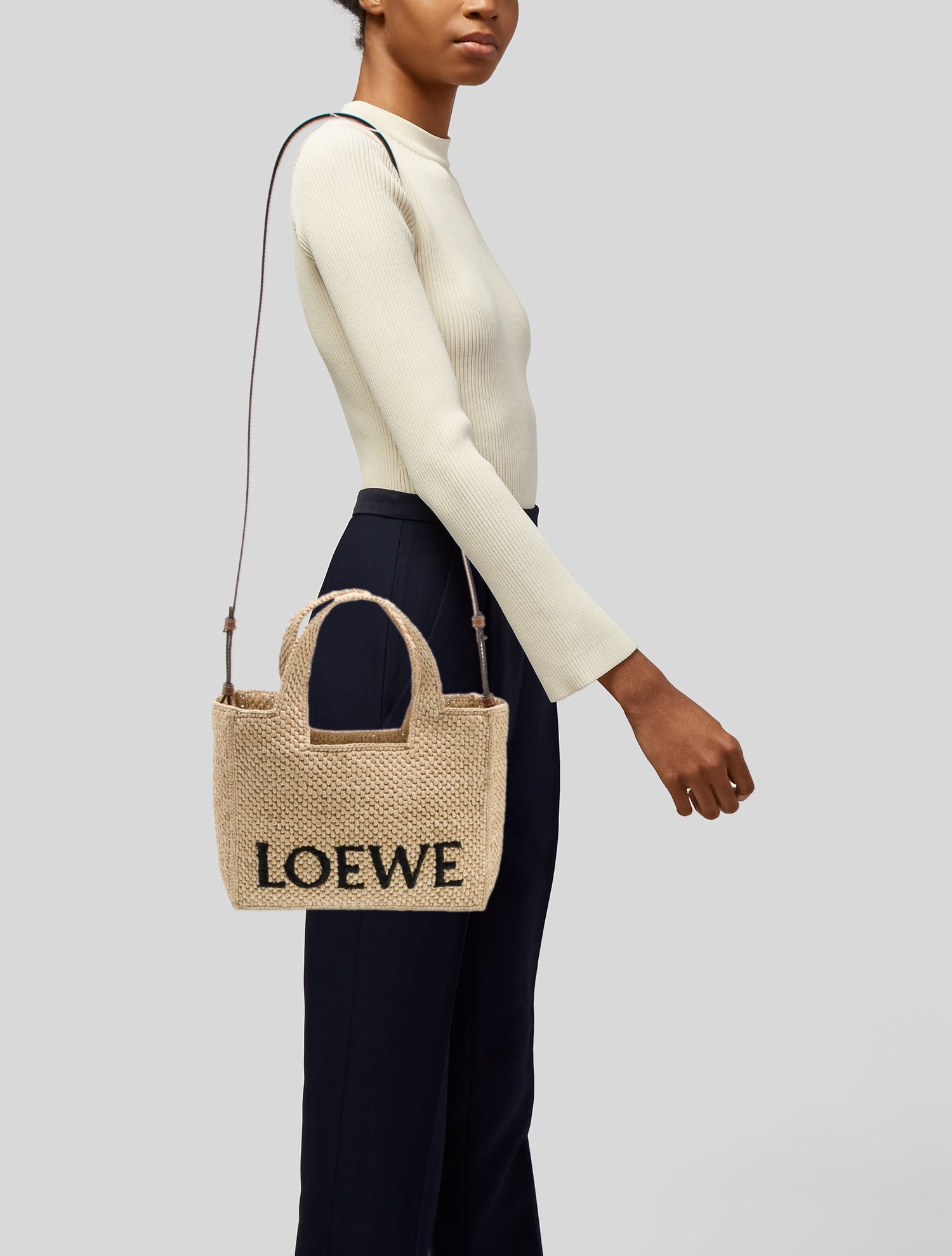 Loewe Medium Logo Tote - Neutrals Totes, Handbags - LOW65898 | The RealReal