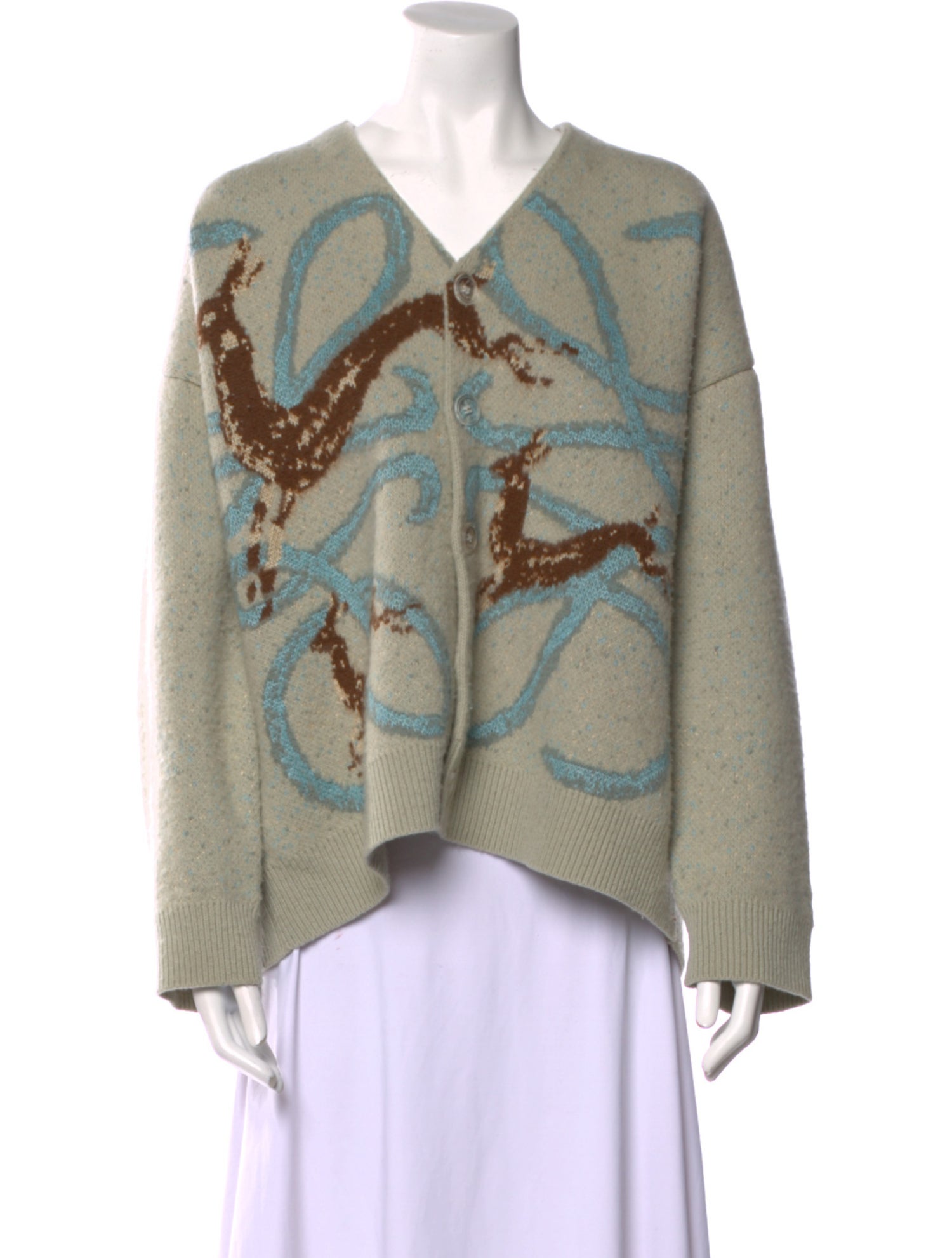 Loewe Wool Printed Sweater - Grey Knitwear, Clothing - LOW67851 | The ...