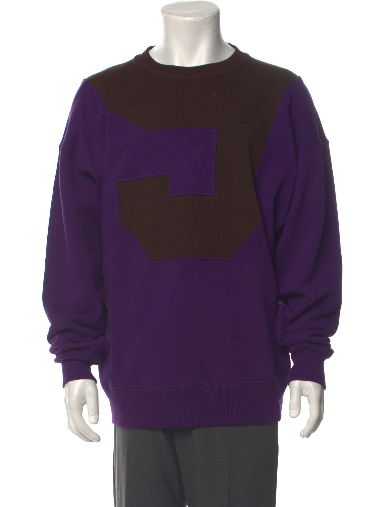 Loewe Colorblock Pattern Crew Neck Pullover - Purple Sweaters, Clothing ...