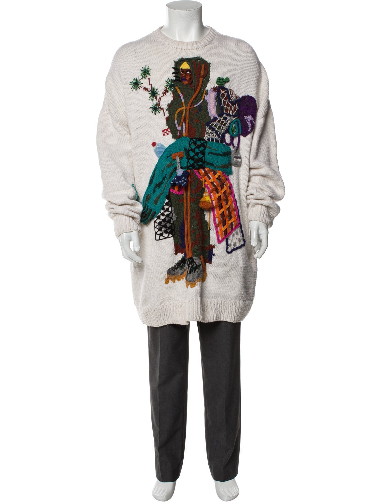 Loewe Wool Graphic Print Pullover - Neutrals Sweaters, Clothing ...