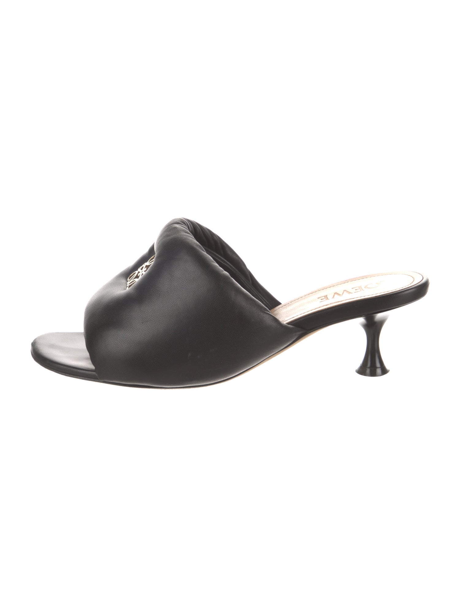 Loewe Leather Slides - Black Sandals, Shoes - LOW70381 | The RealReal