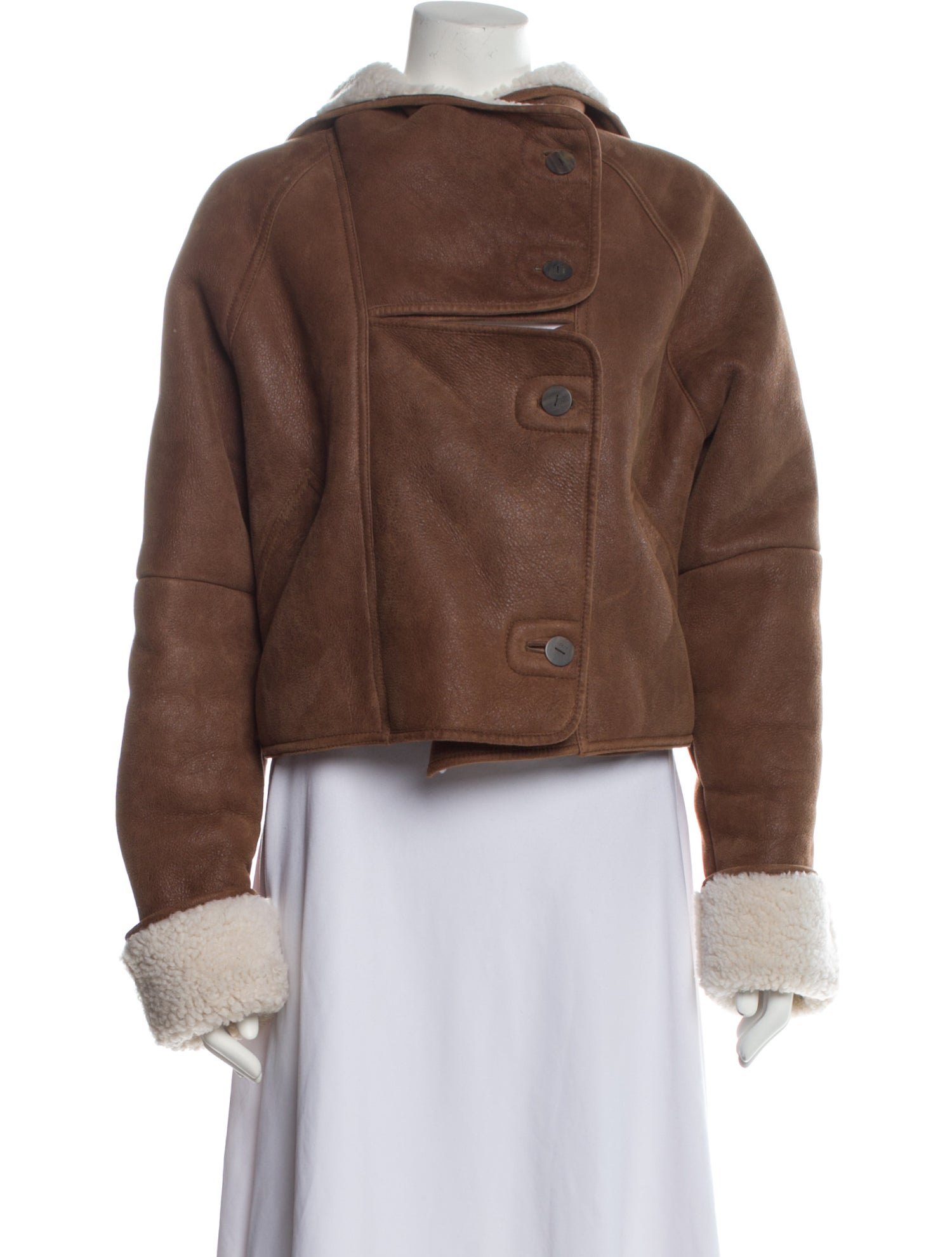Loewe Shearling Lamb Leather Faux Fur Jacket - Brown Jackets, Clothing ...