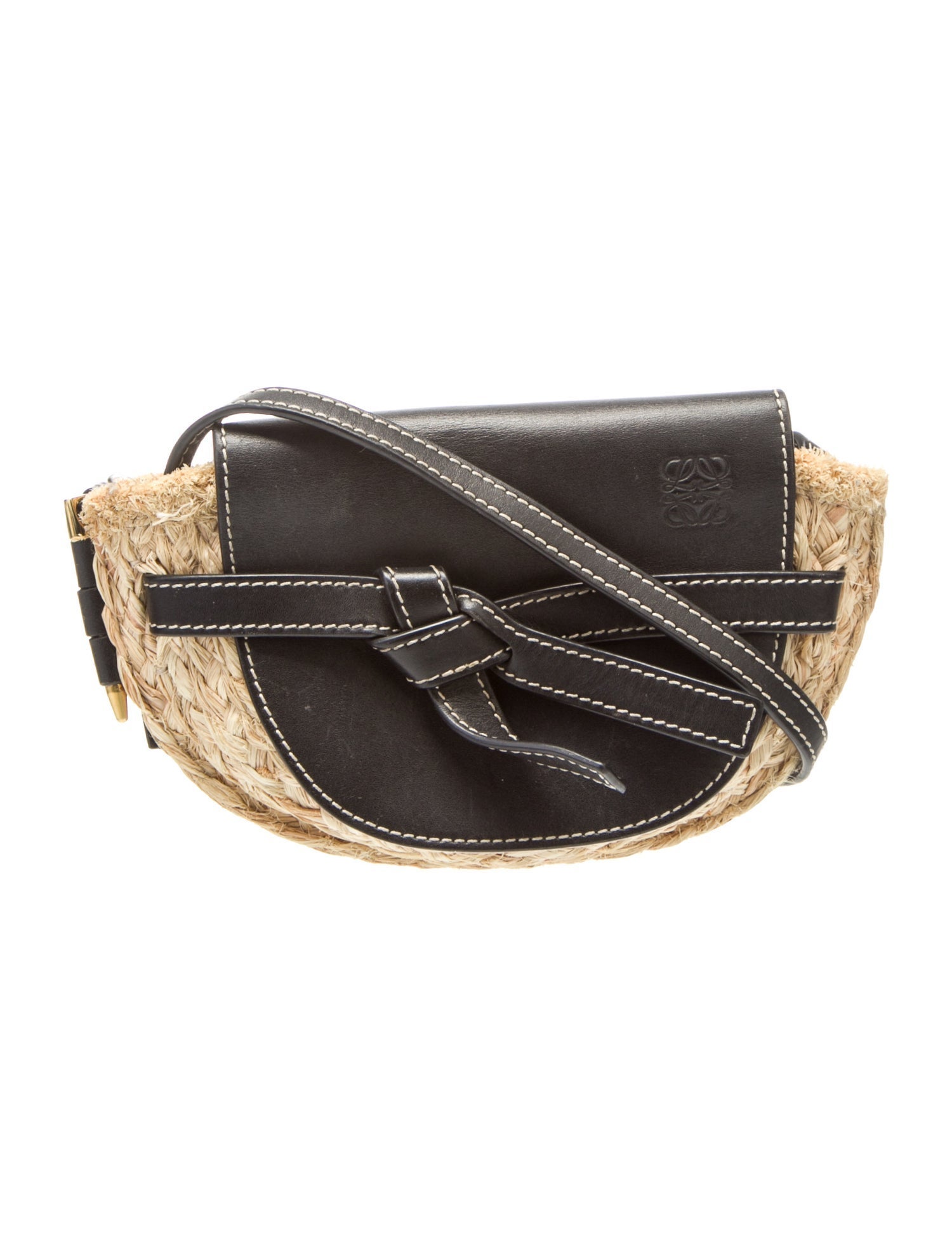 Loewe Mini Raffia Gate Bag - Black Crossbody Bags, Handbags - LOW72414 ...