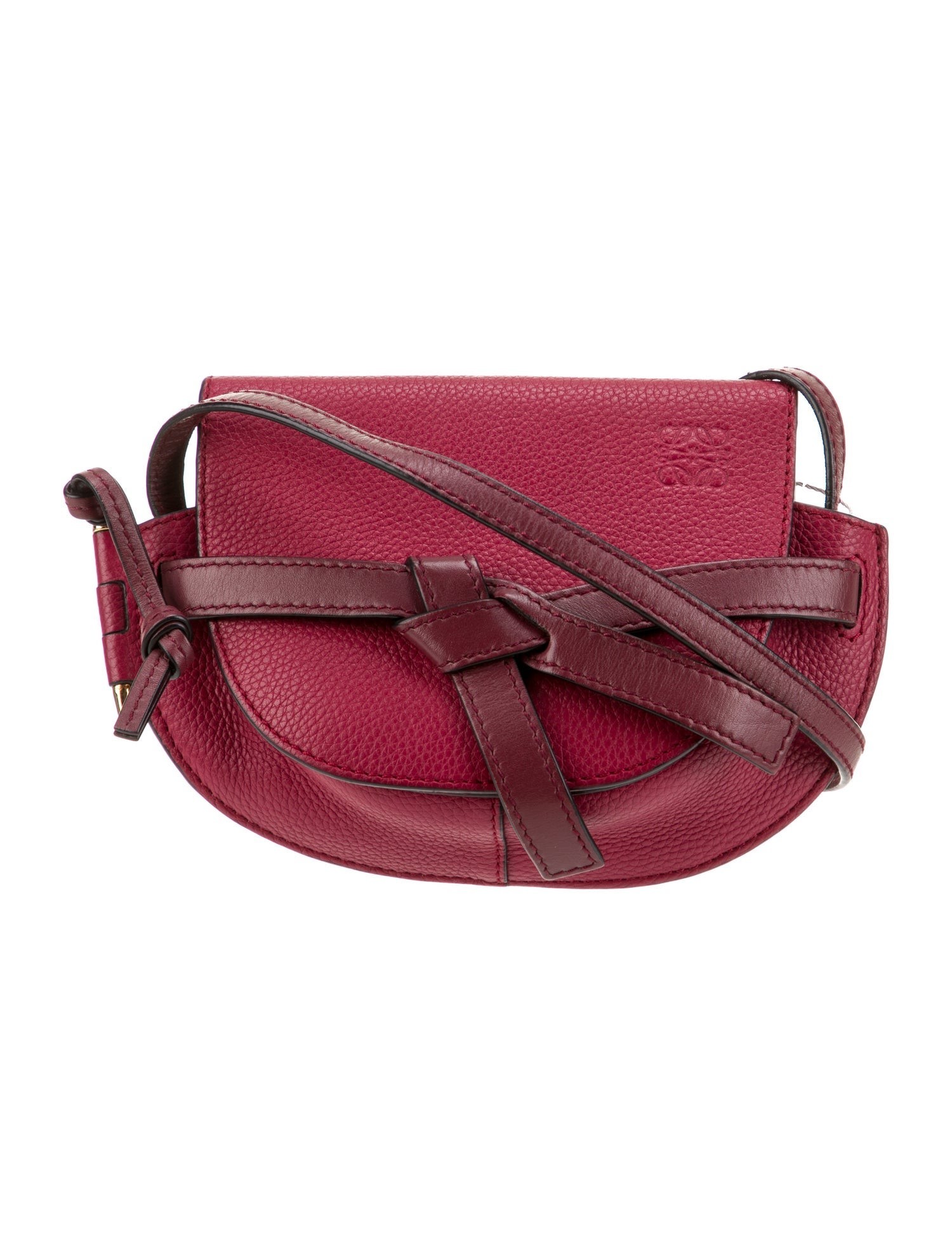Loewe Leather Gate Mini - Burgundy Crossbody Bags, Handbags - LOW75078 ...