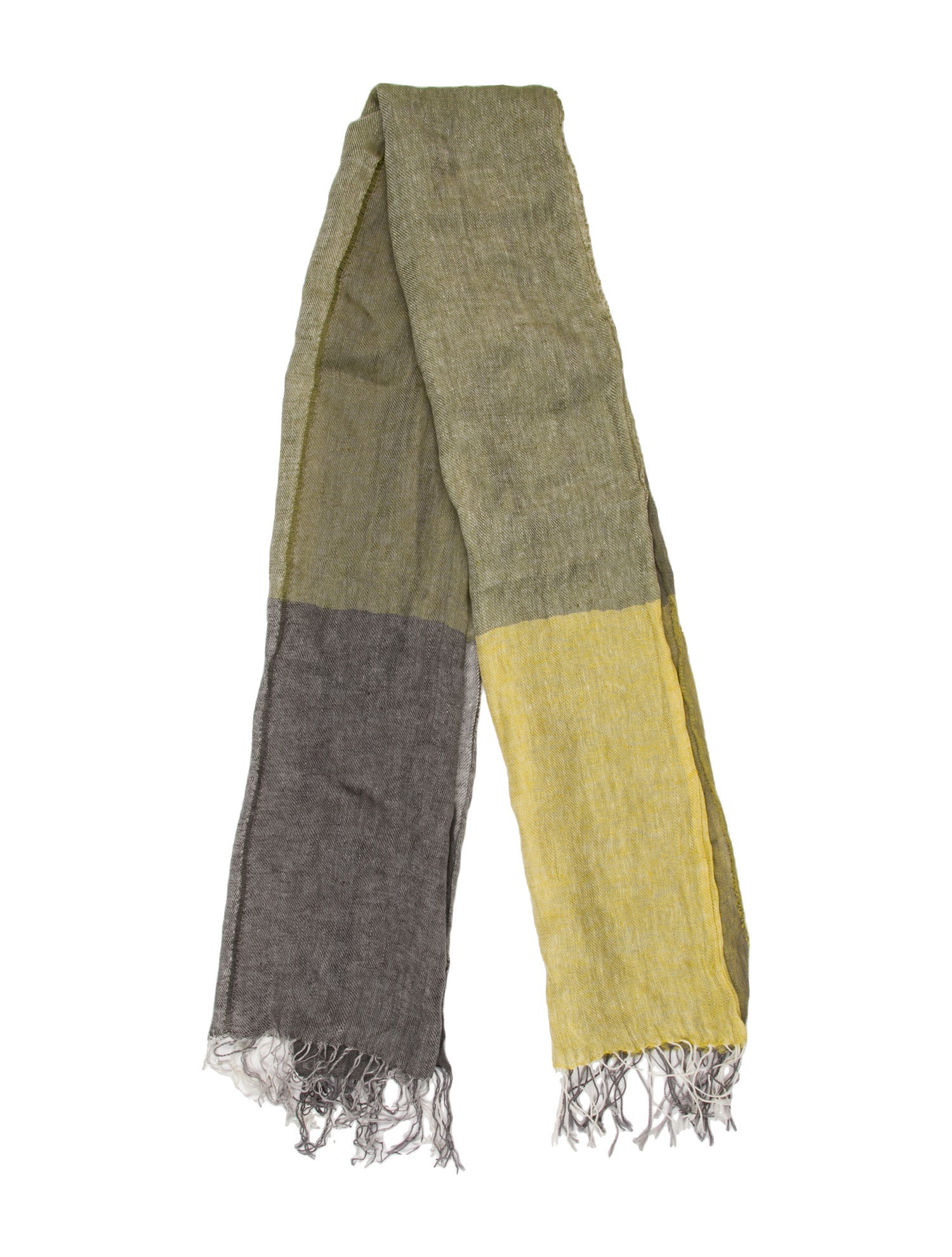 Loewe Cashmere Colorblock Pattern Scarf - Green Scarves and Shawls ...
