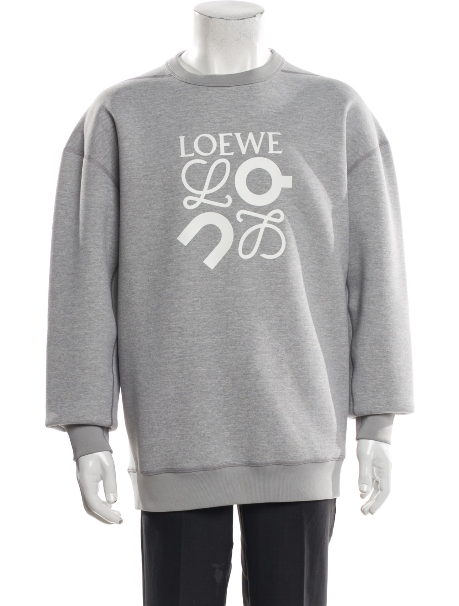 Loewe Signature Logo Graphic Print Sweatshirt w/ Tags - Grey ...