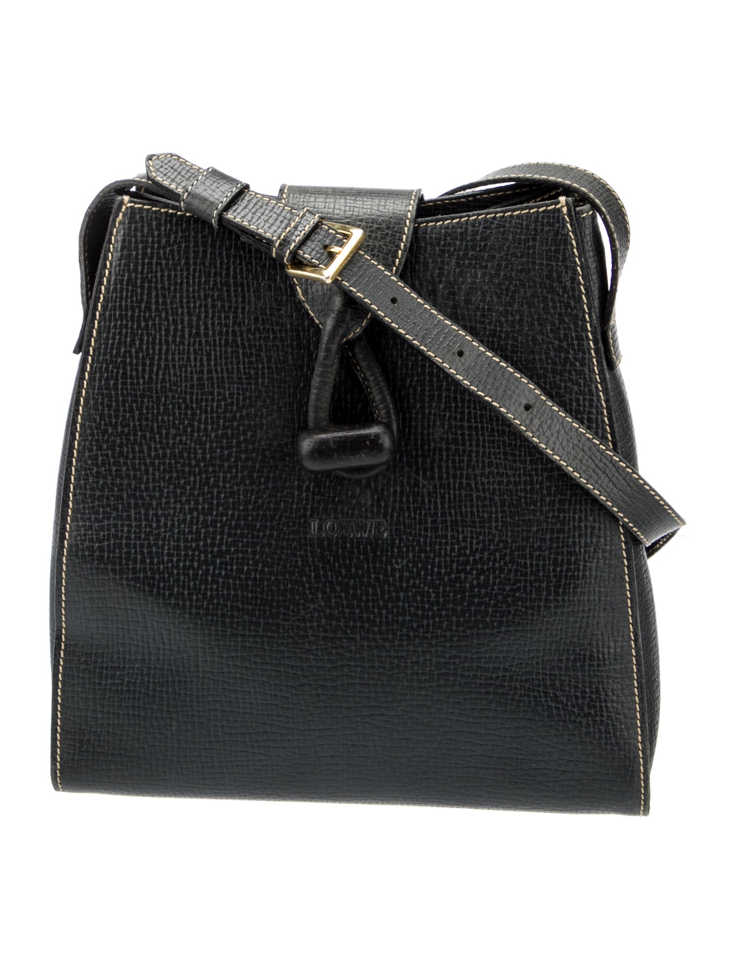 Loewe Leather Shoulder Bag Vintage - Black Shoulder Bags, Handbags ...