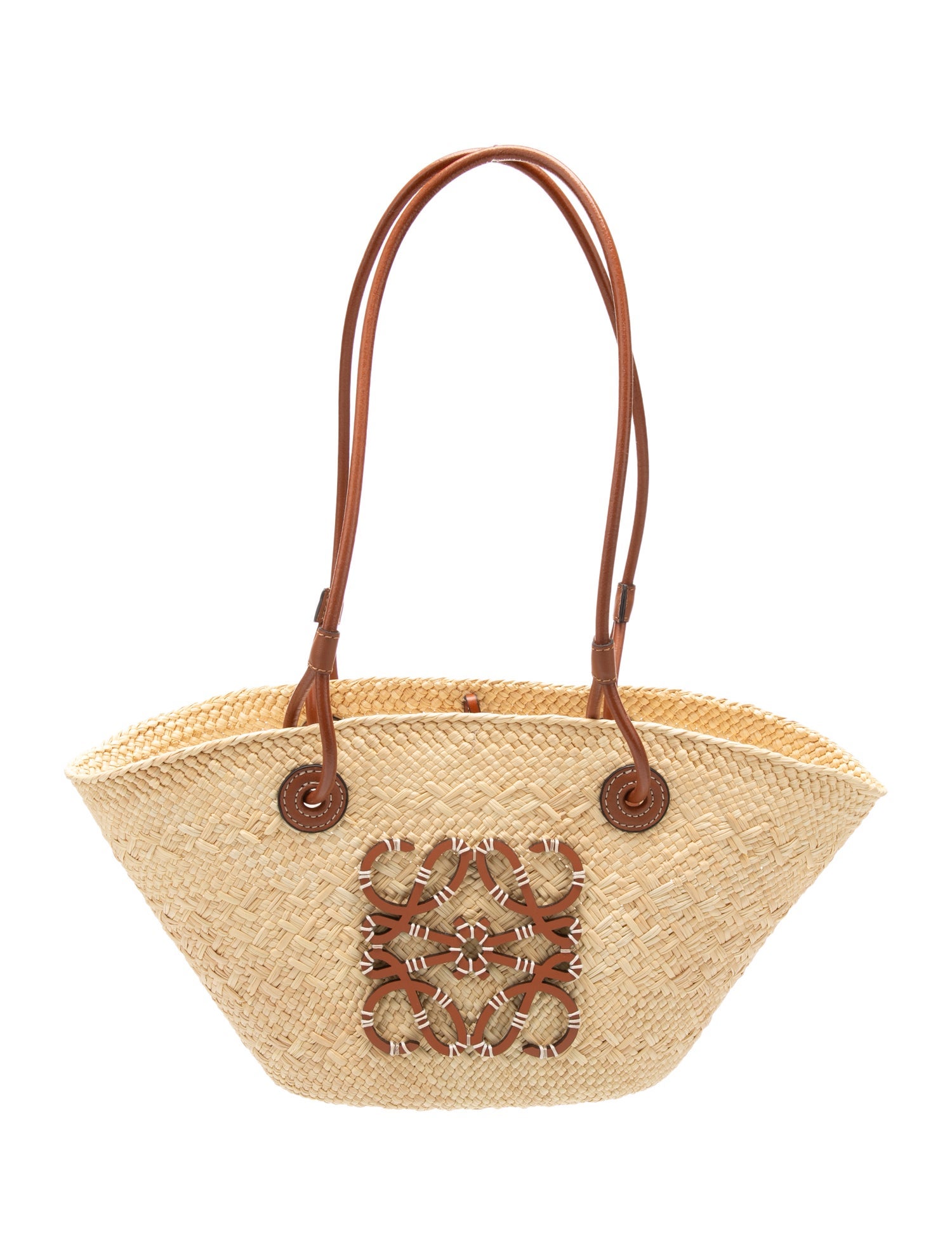 Loewe Straw Anagram w/ Tags - Neutrals Shoulder Bags, Handbags ...