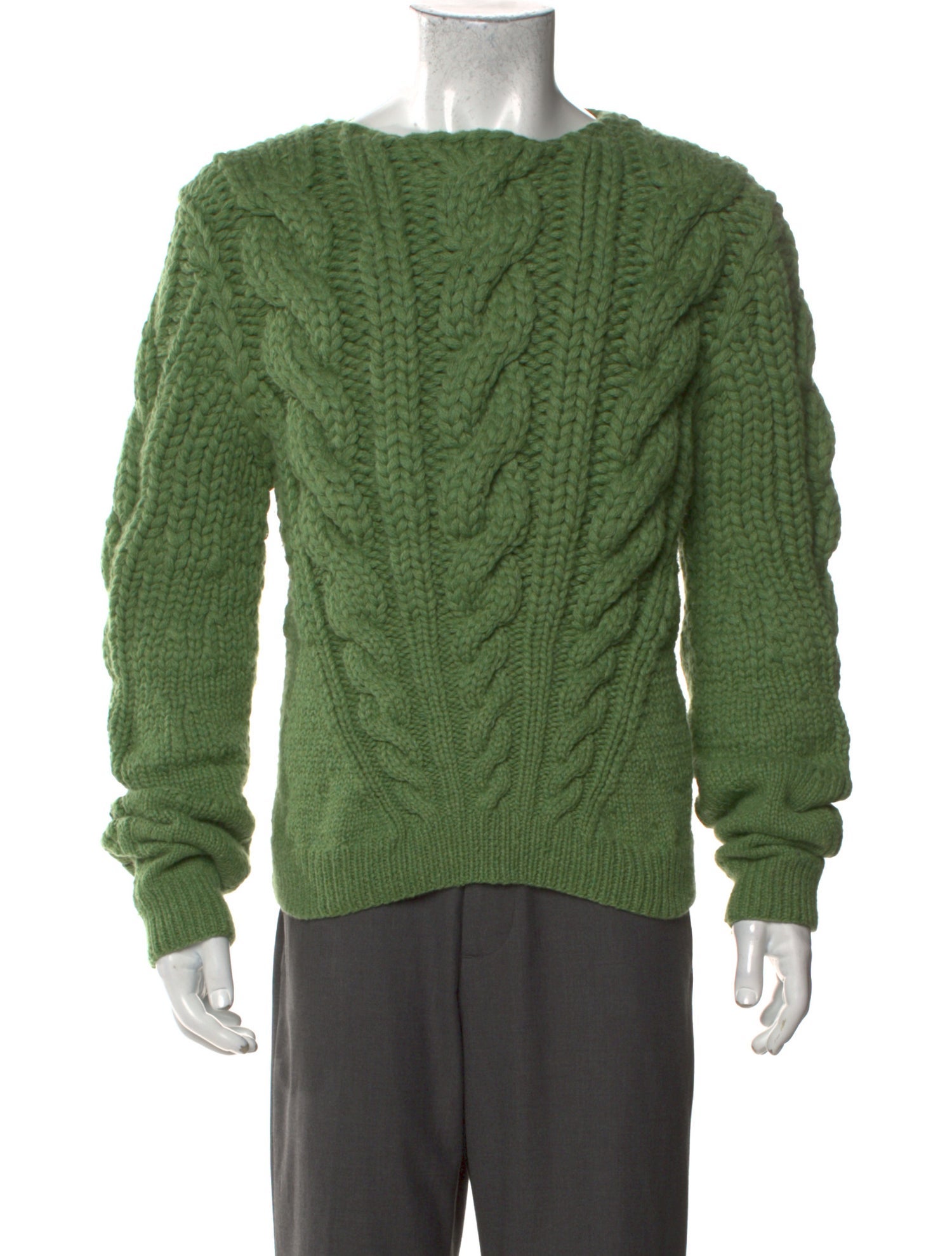 Loewe Cashmere Crew Neck Pullover - Green Sweaters, Clothing - LOW80340 ...