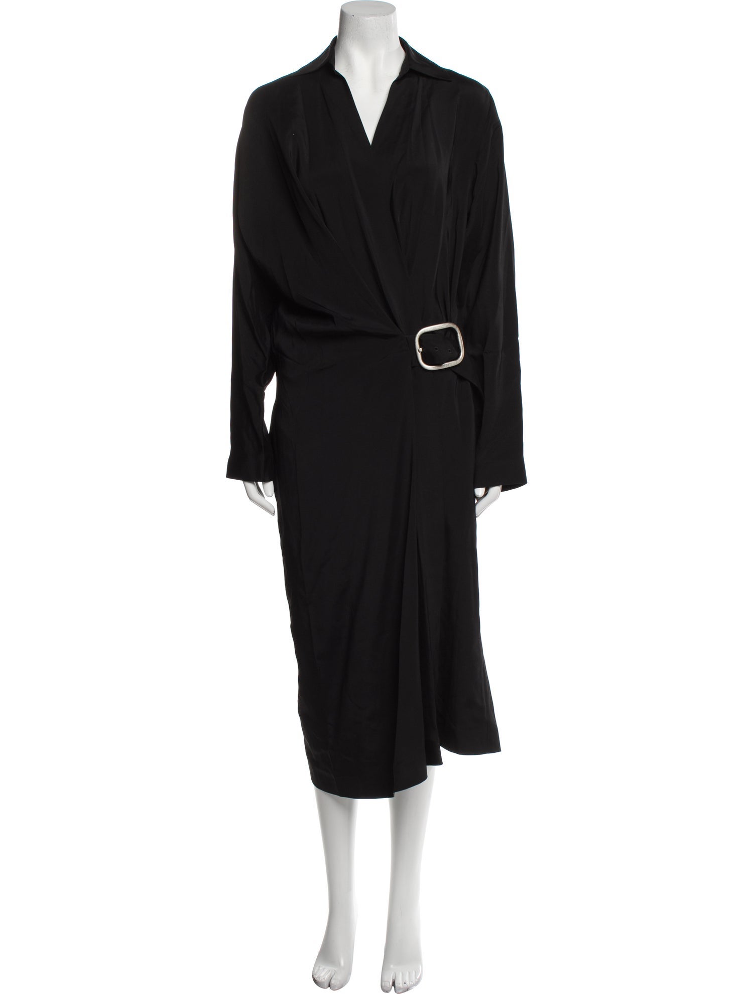 Loewe Cowl Neck Midi Length Dress - Black Dresses, Clothing - LOW81570 ...