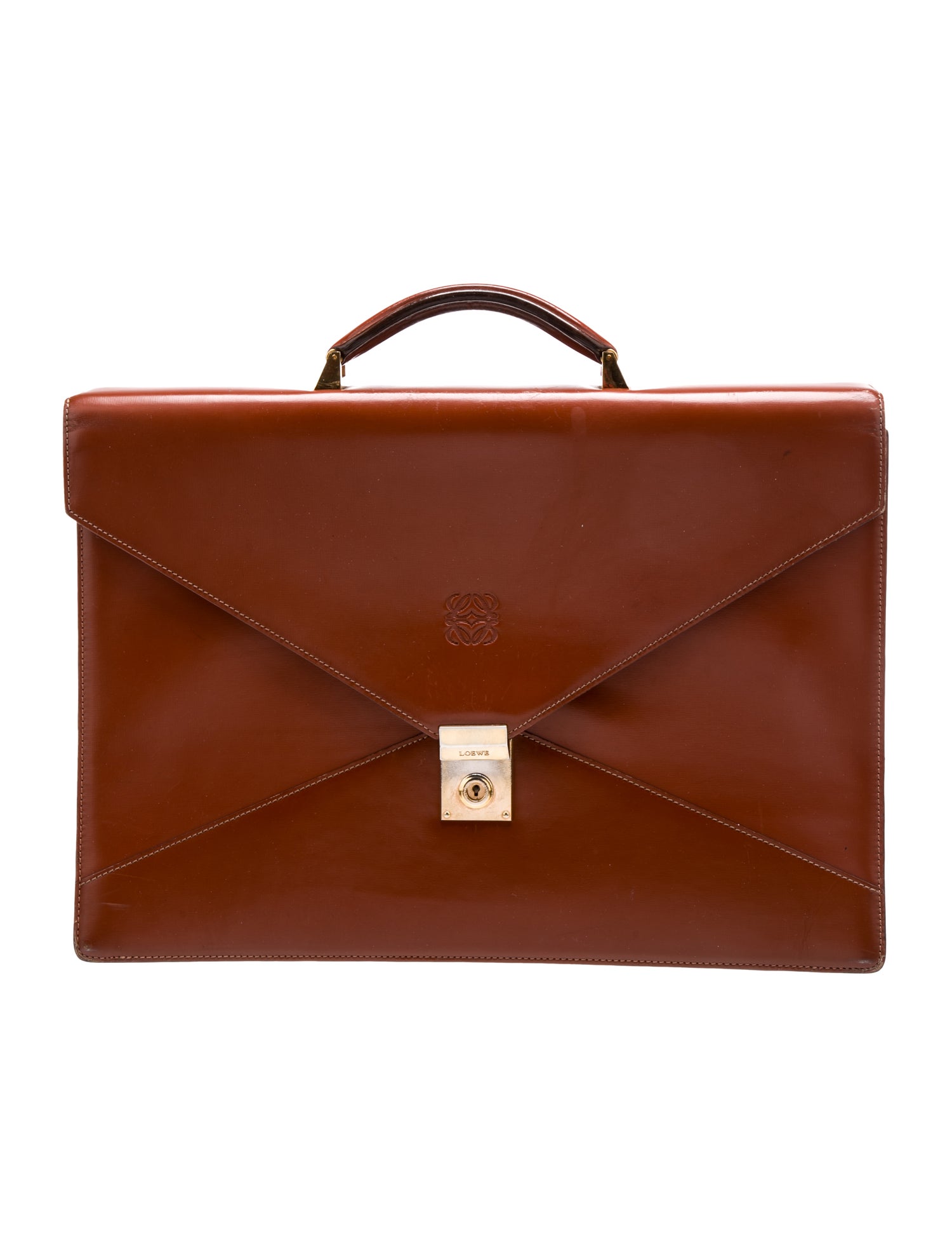 Loewe Leather Briefcase Vintage - Brown Briefcases, Bags - LOW82051 ...