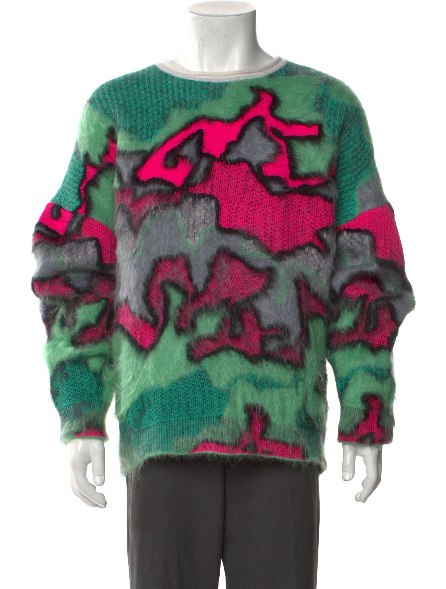Loewe Oversized Camouflage Mohair Pullover - Green Sweaters, Clothing ...