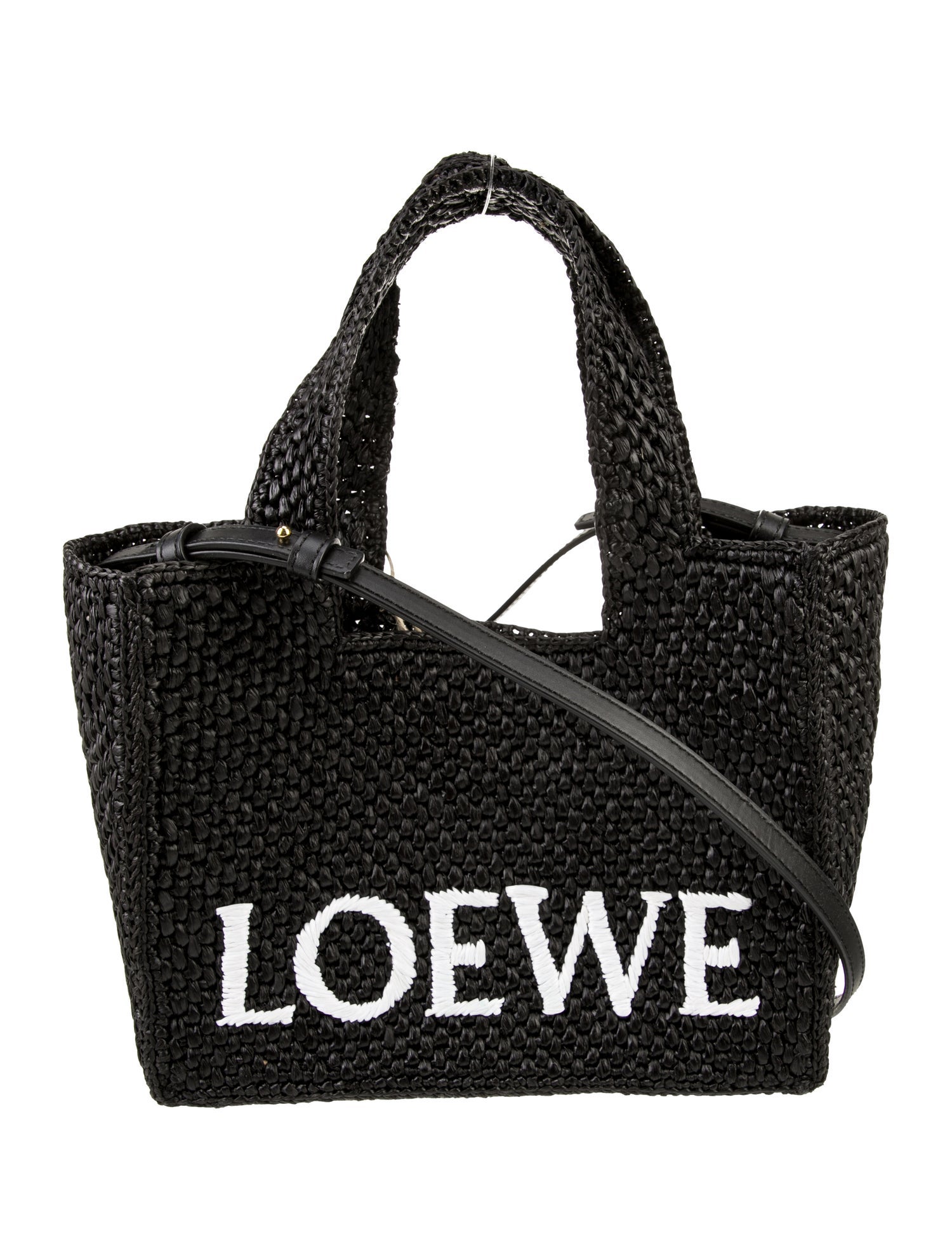 Loewe Raffia Tote w/ Tags - Black Totes, Handbags - LOW85782 | The RealReal