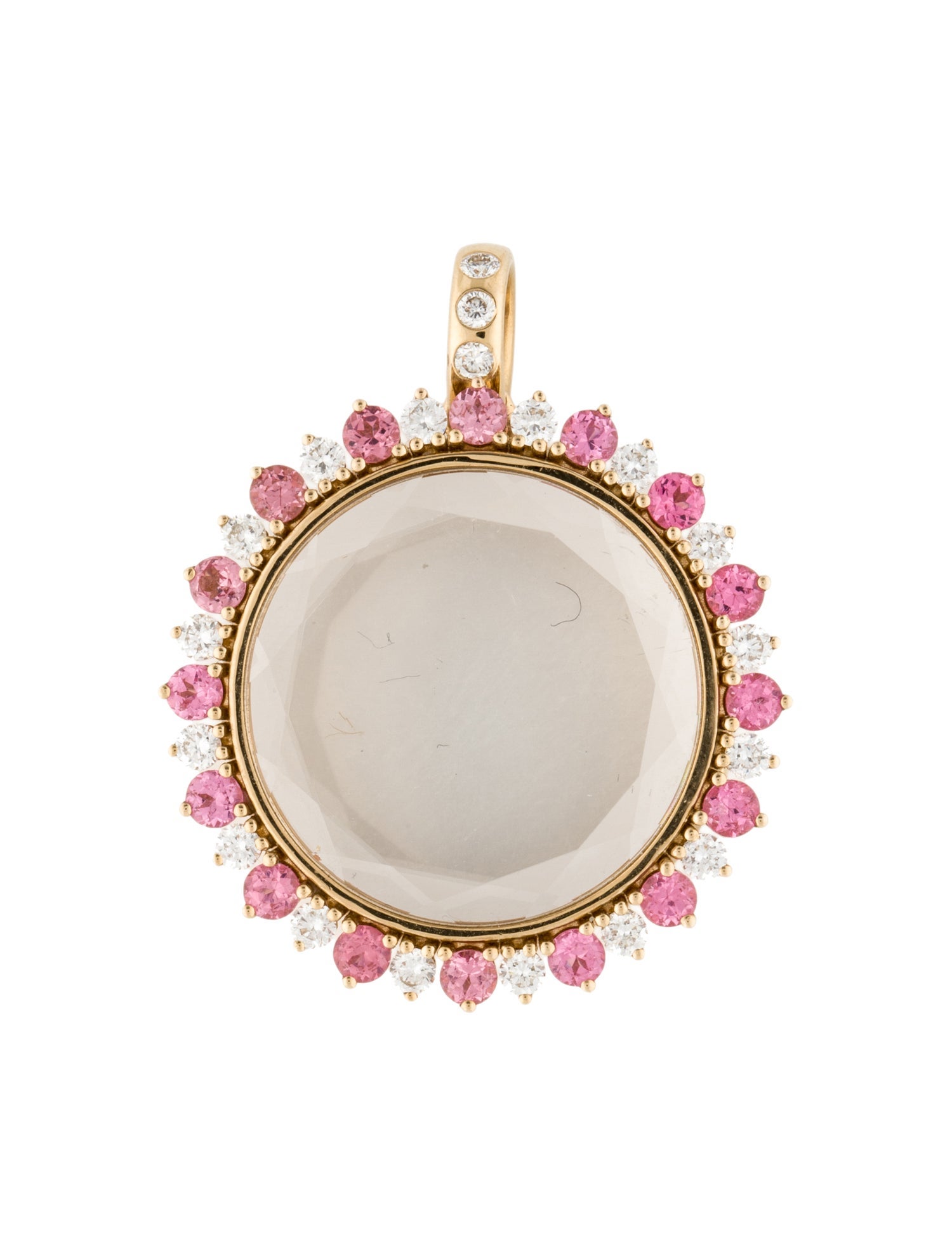 Loquet 14K Diamond & Spinel Locket - 14K Yellow Gold Pendant Necklace ...