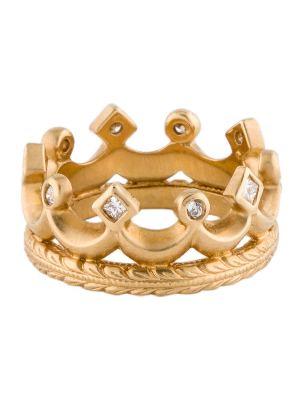 Loree Rodkin 18K Diamond Crown Band Ring - 18K Yellow Gold Band, Rings ...