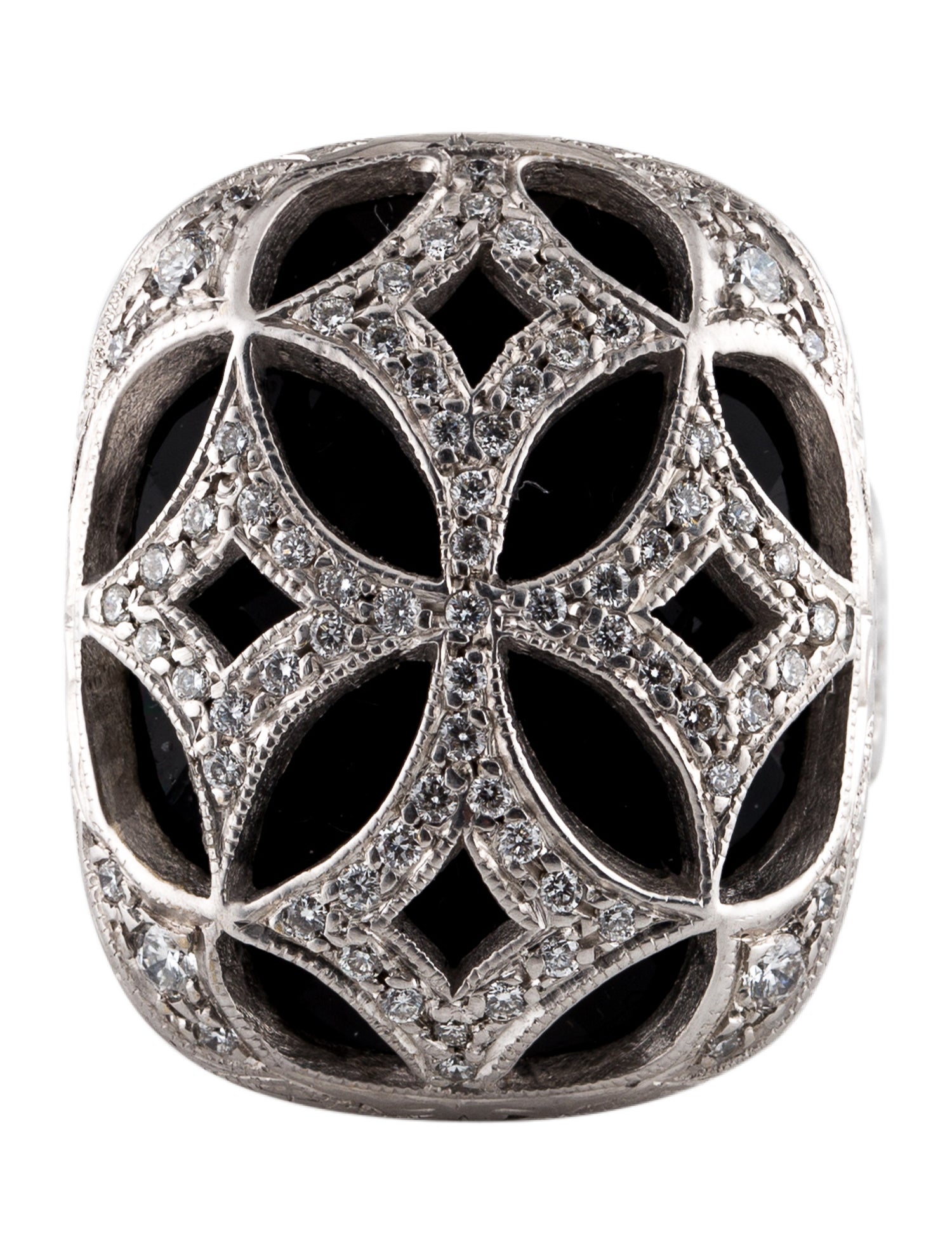 Loree Rodkin 18K Diamond & Black Stone Gothic Cocktail Ring - Rhodium ...