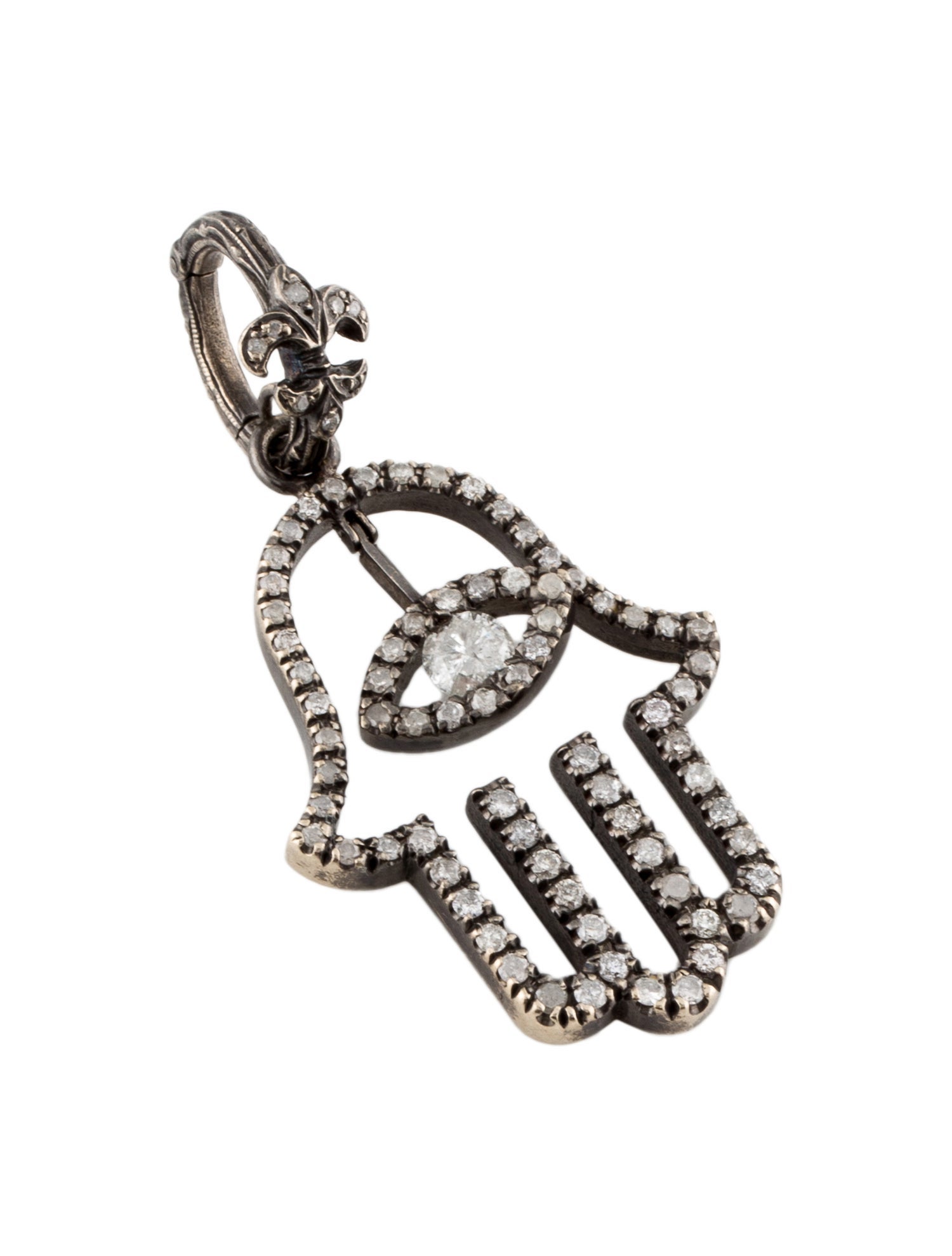 Loree Rodkin 18K Diamond Hamsa Hand Pendant - 18K White Gold Pendant ...