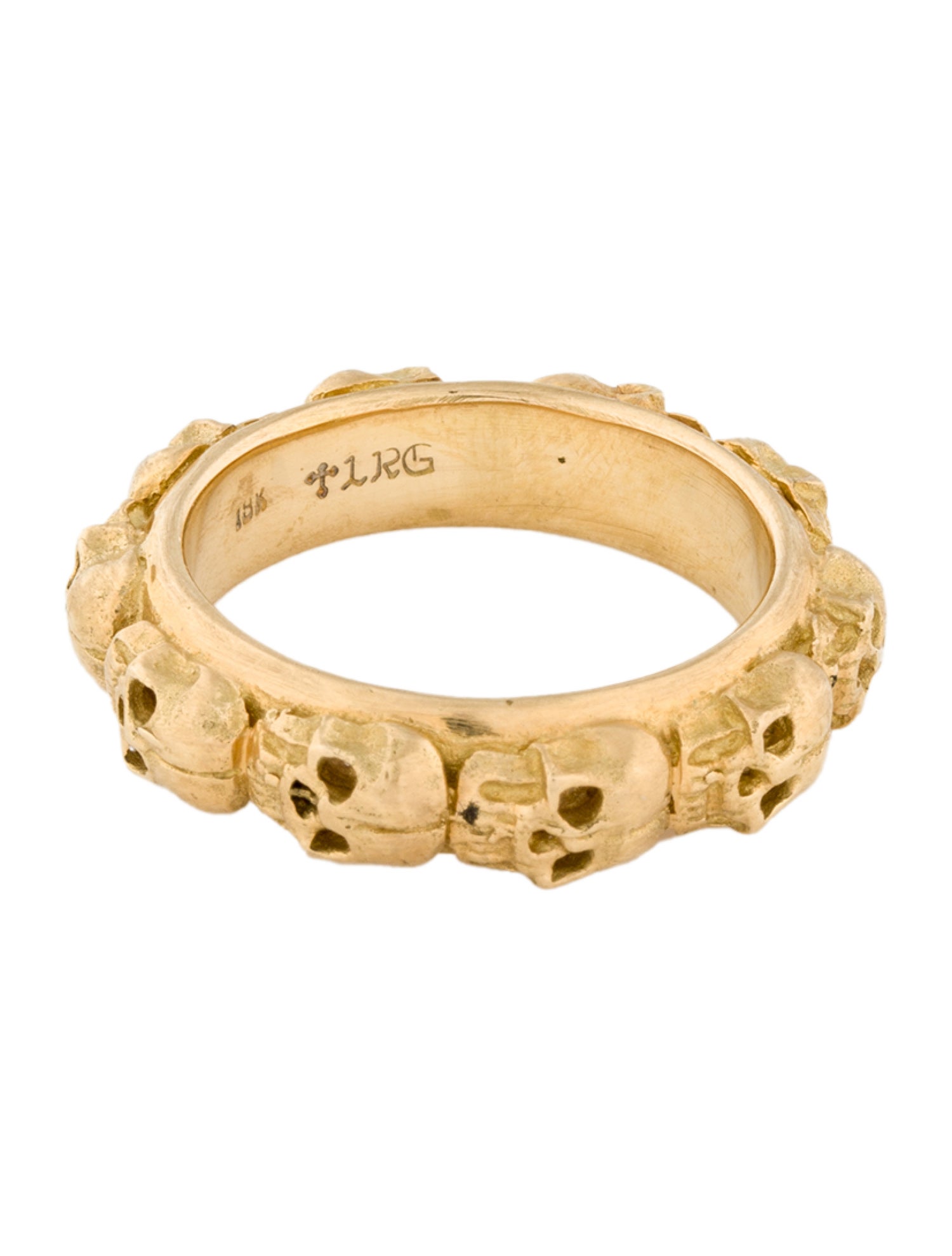 Loree Rodkin 18K Skull Band - 18K Yellow Gold Band, Rings - LRR21638 ...