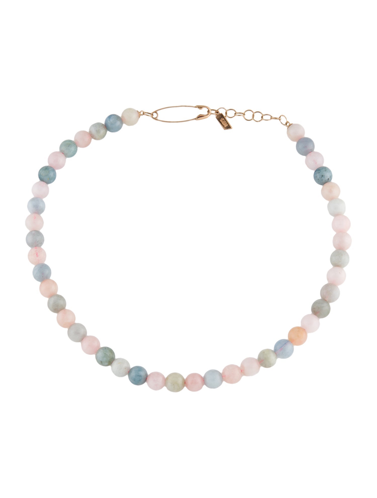 Loren Stewart 14K Beryl Safety Pin Necklace - 14K Yellow Gold Bead ...