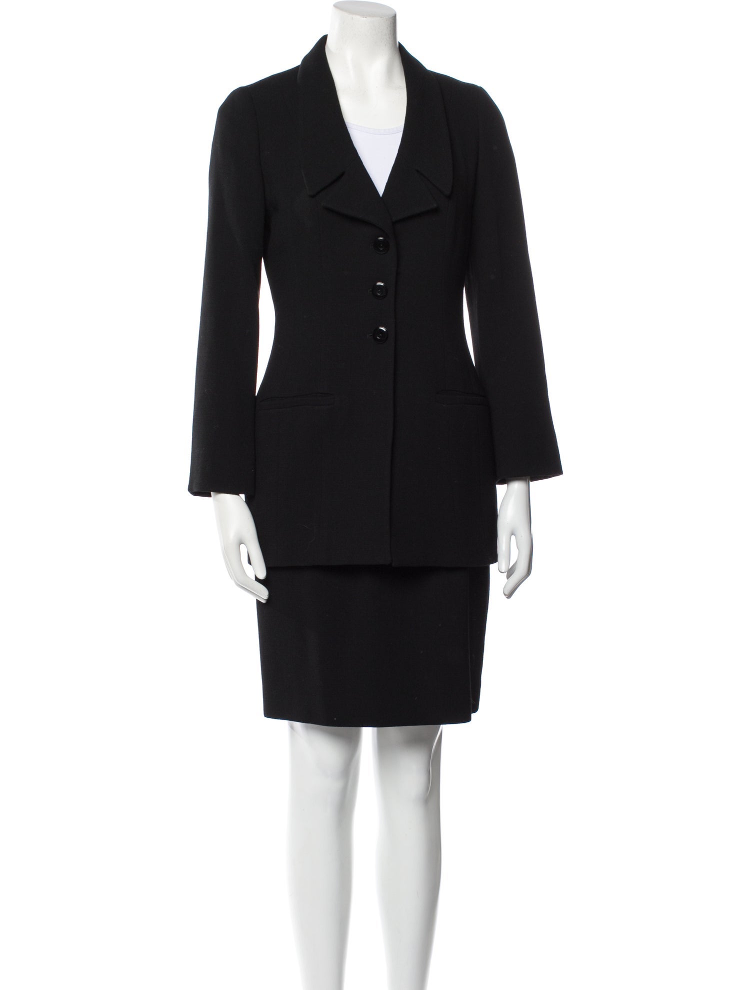 Luca Luca Wool Skirt Suit - Black Suits and Sets, Clothing - LUC23019 ...