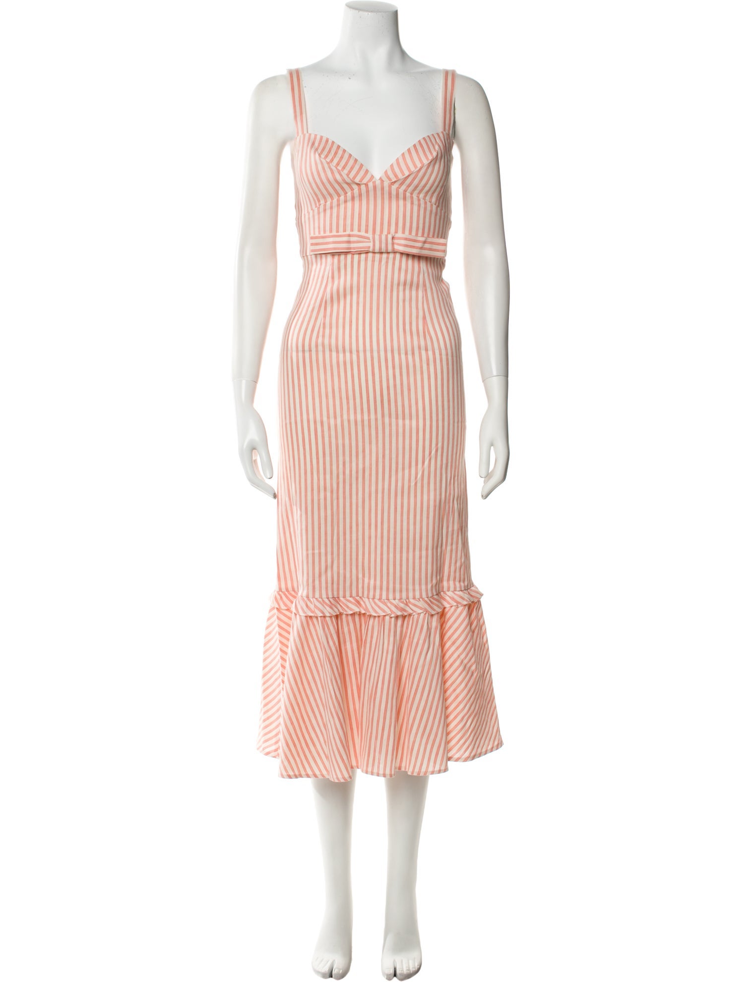 Luisa Beccaria Striped Midi Length Dress - Pink Dresses, Clothing ...