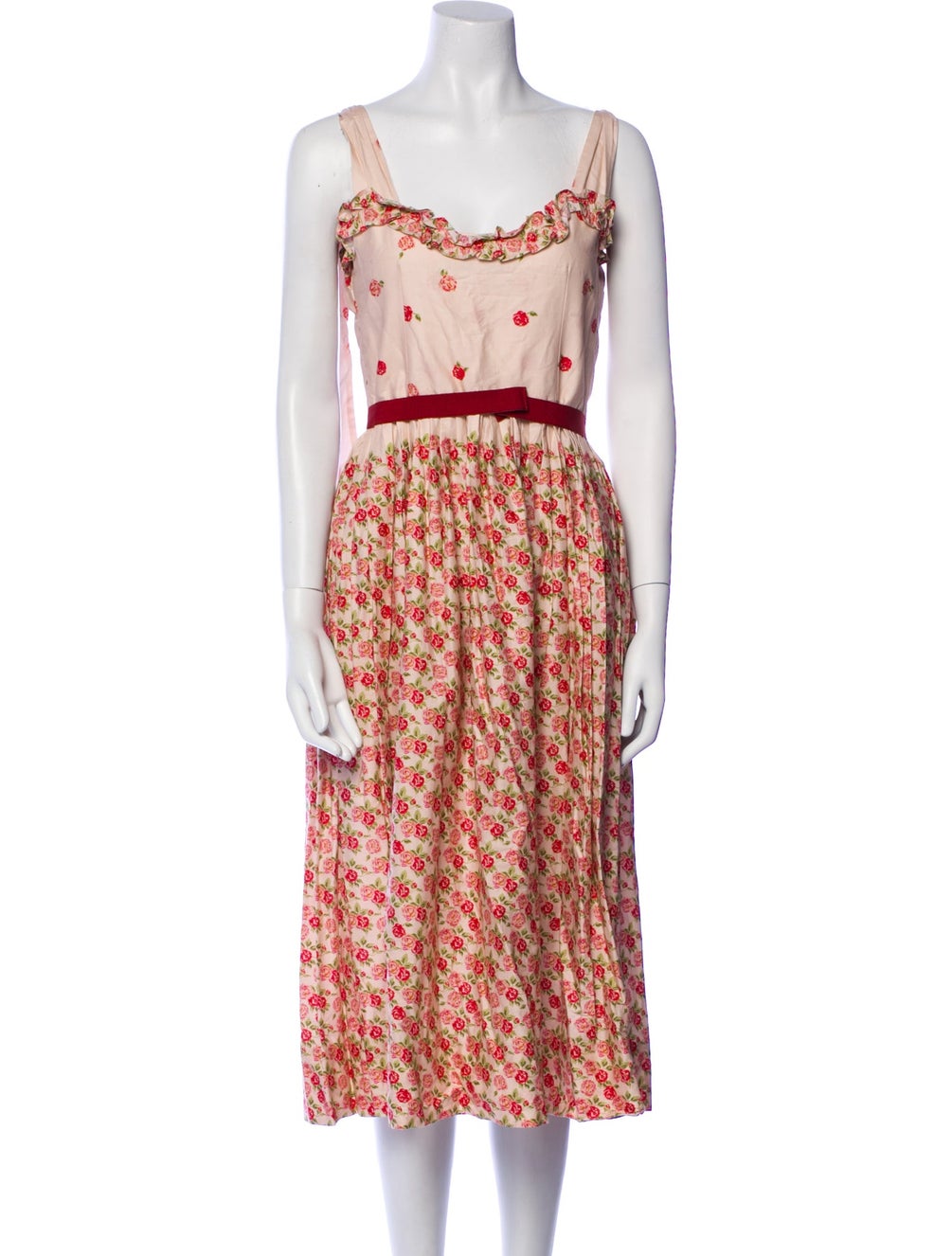 Luisa Beccaria Floral Print Midi Length Dress - Pink Dresses, Clothing ...