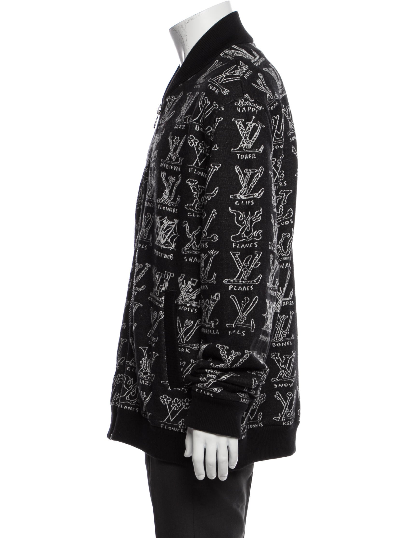Louis Vuitton x Fragment 2021 LV Cartoons Jacquard Zip Through Bomber ...