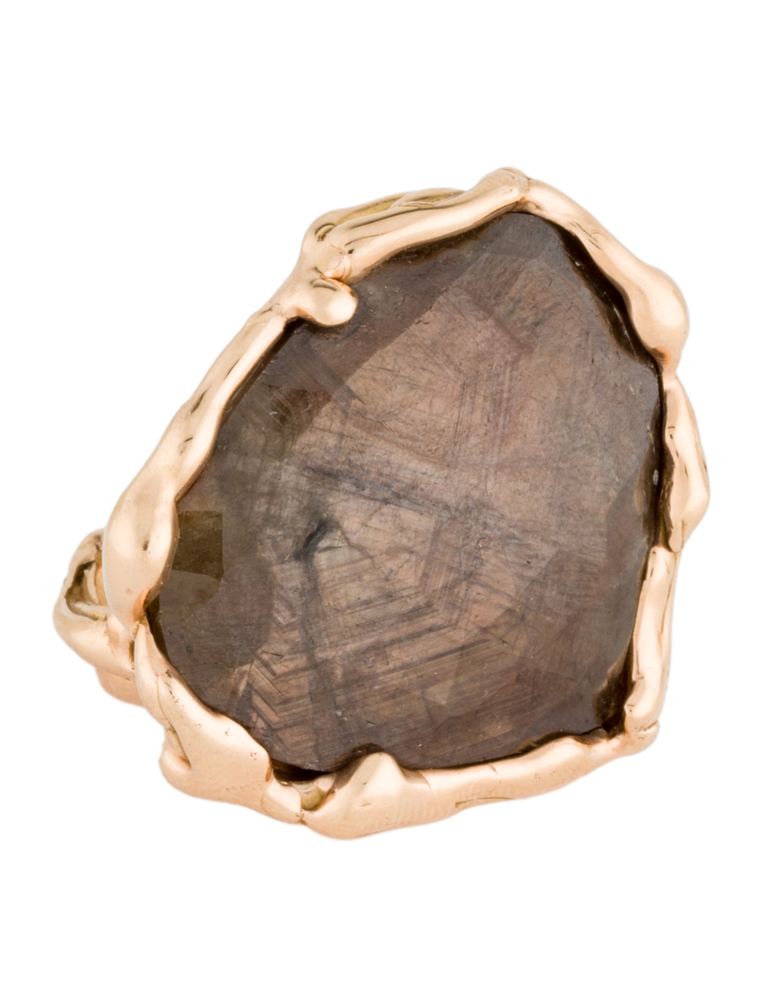 Lucifer Vir Honestus 18K Brown Sapphire Cocktail Ring - 18K Yellow Gold ...