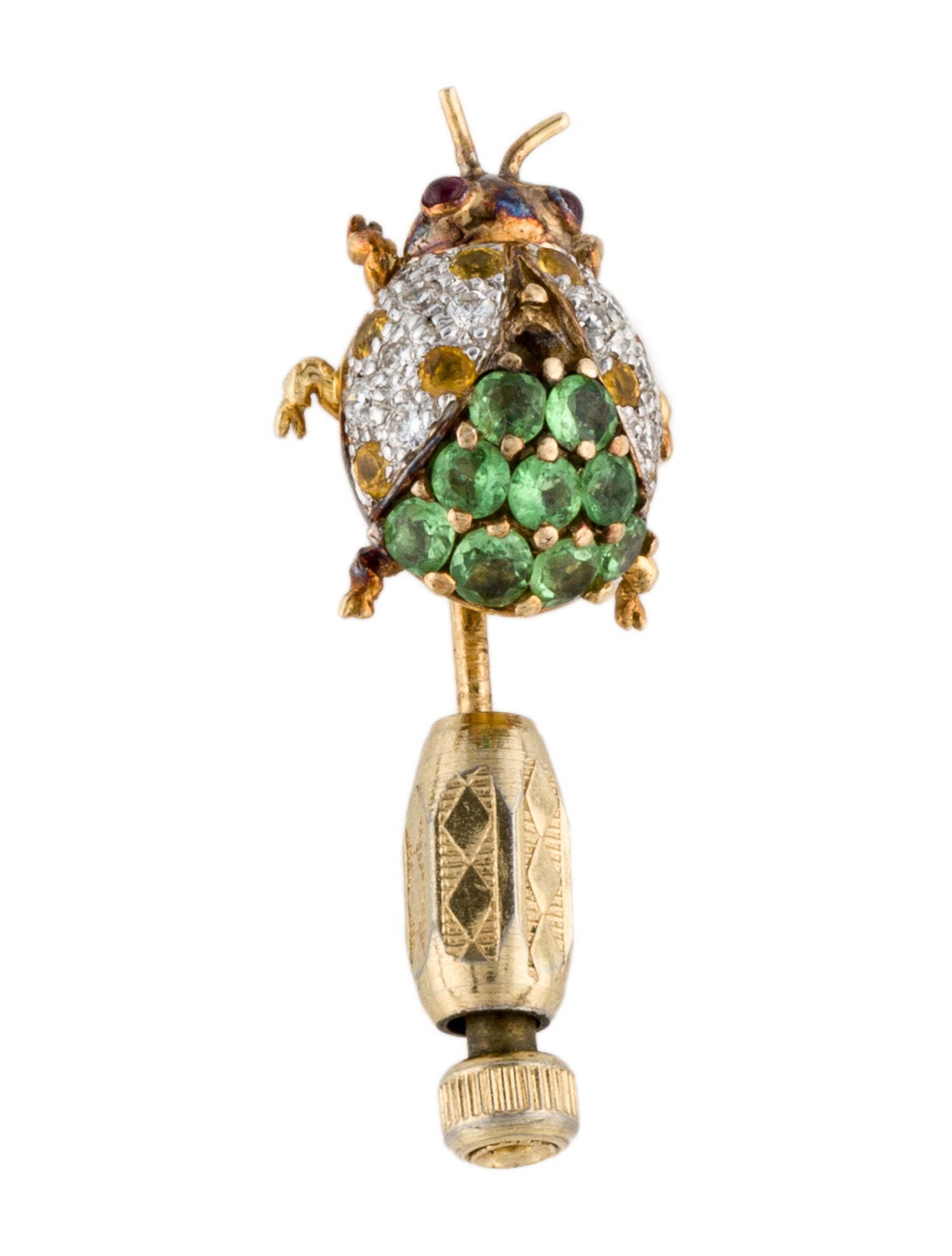 Le Vian 18K Multistone Ladybug Stick Pin - 18K Yellow Gold Pin ...
