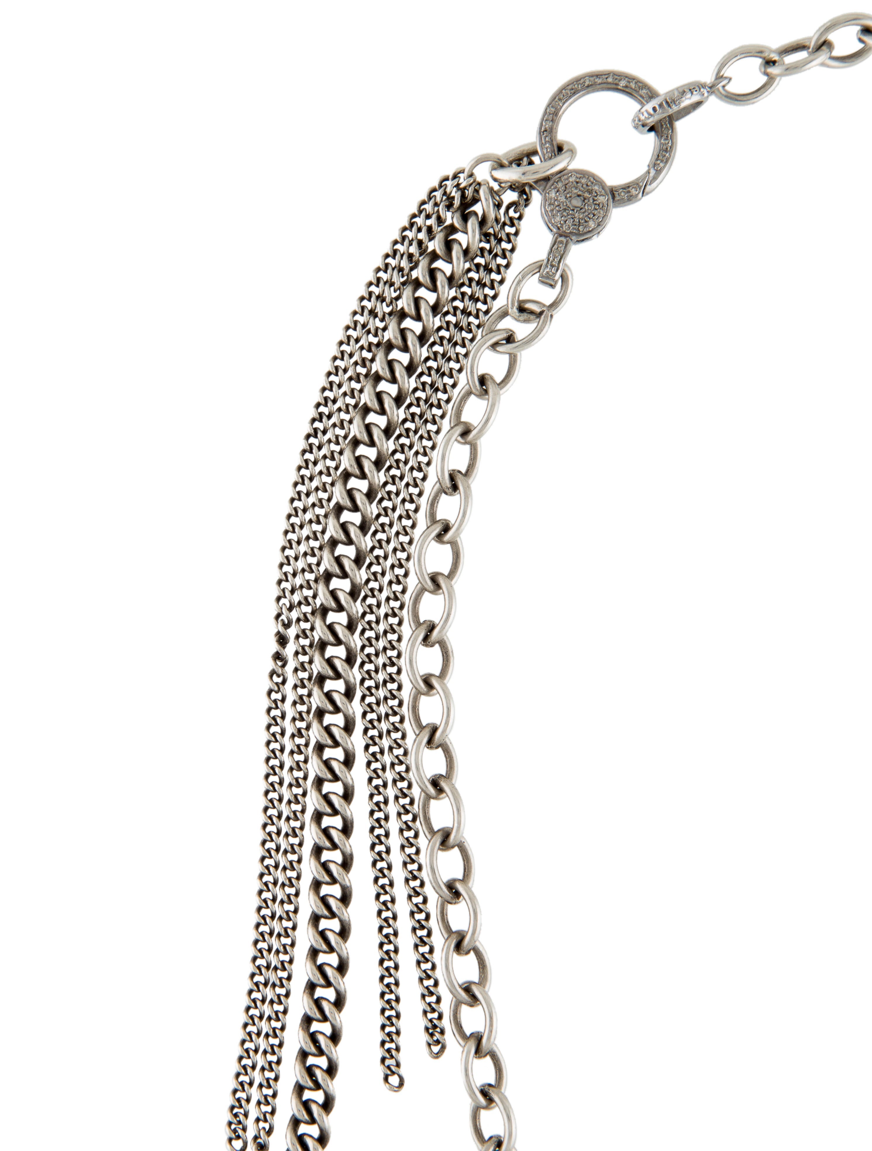 Sheryl Lowe Diamond Waterfall Link Chain Necklace - Sterling Silver ...