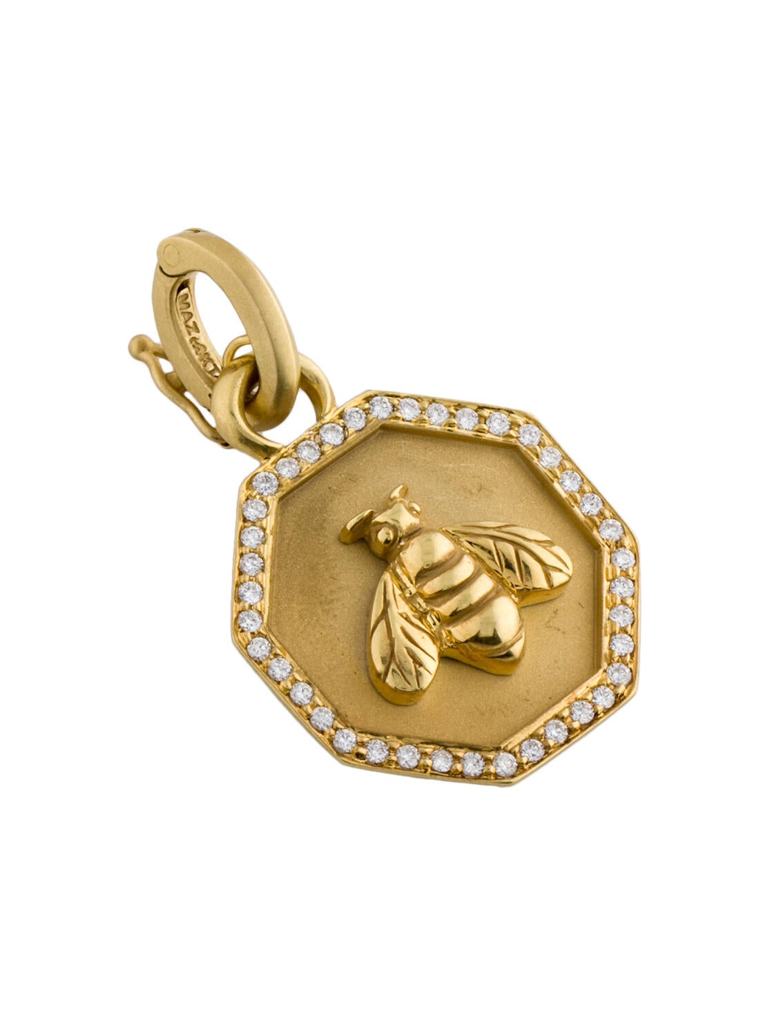 Maz 14K Diamond Bee Pendant - 14K Yellow Gold Pendant, Brooches ...