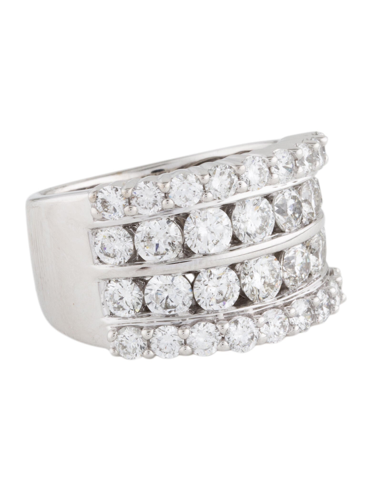 Marchesa 14K 3.02ctw Diamond Band Ring - Rhodium-Plated 14K White Gold ...