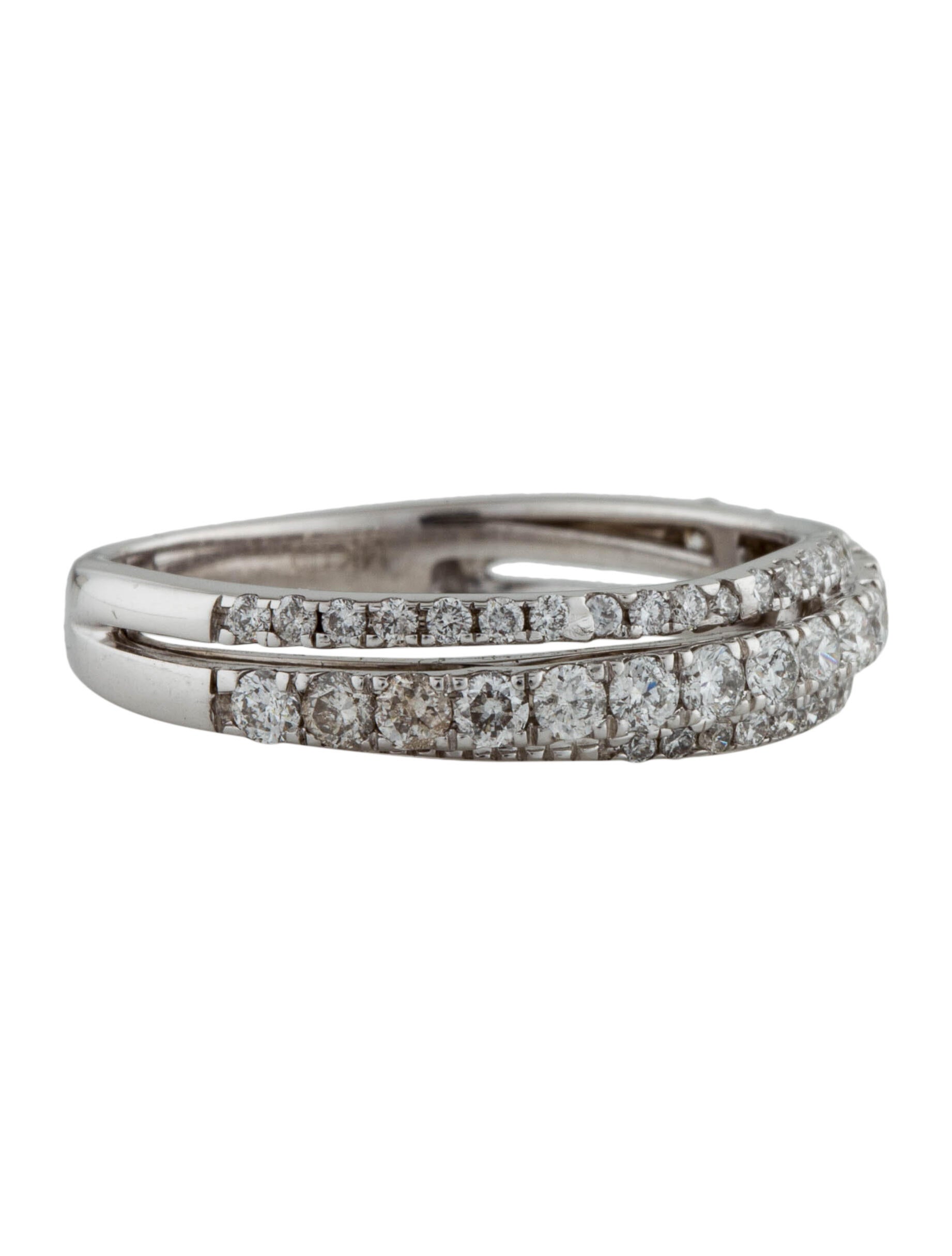 Marchesa 14K Diamond Crossover Band Ring - Rhodium-Plated 14K White ...