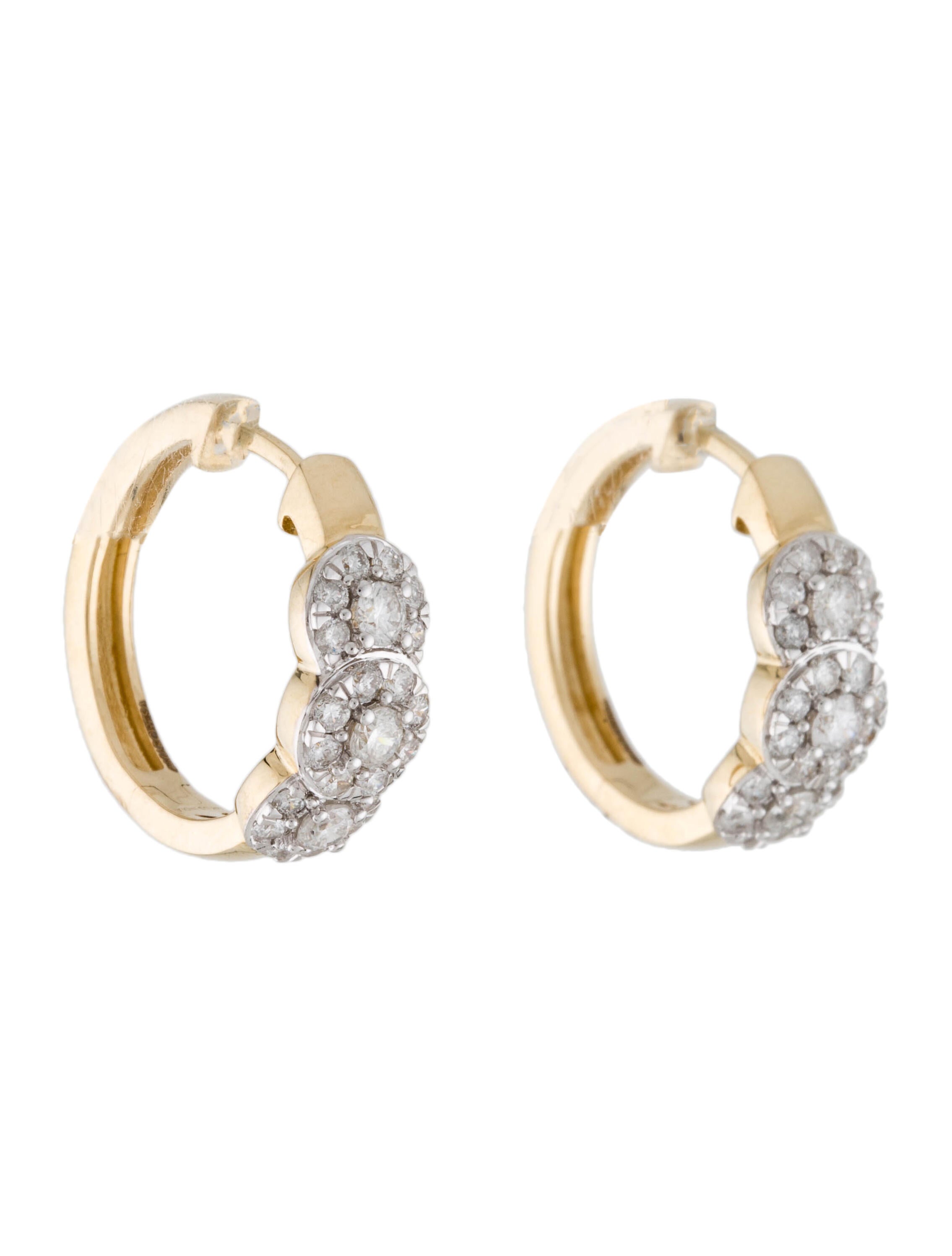 Marchesa 14K Diamond Hoop Earrings - 14K Yellow Gold Hoop, Earrings - MAC28622 | The RealReal