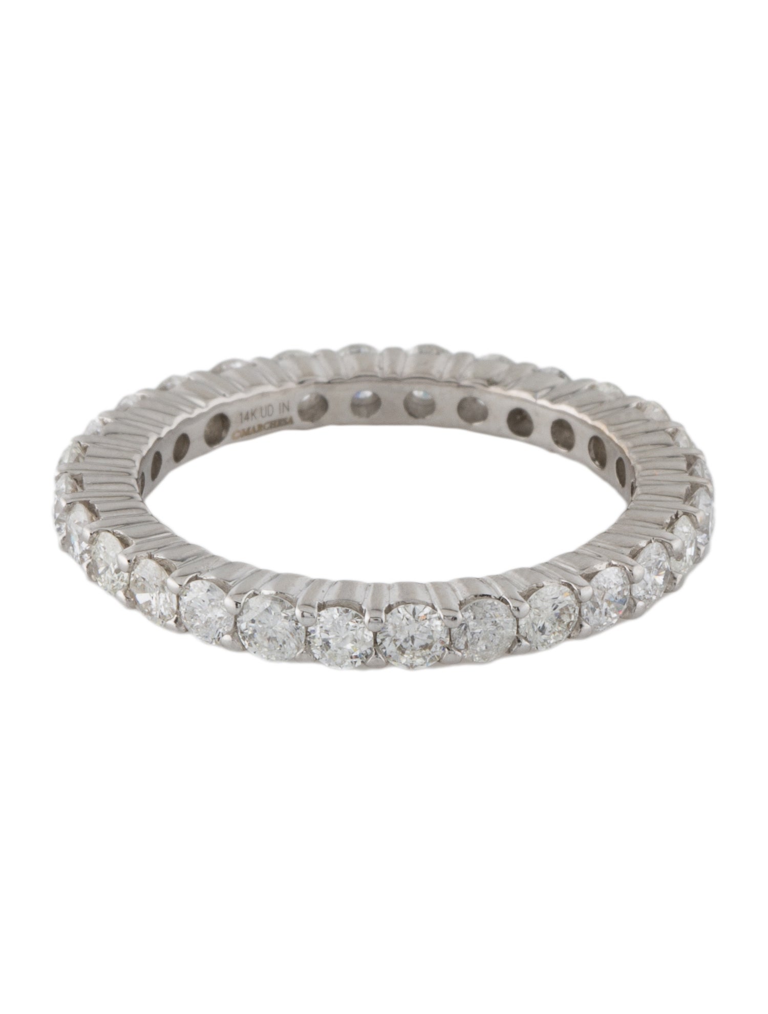 Ring 18K Diamond Eternity Band - Rhodium-Plated 18K White Gold Eternity ...