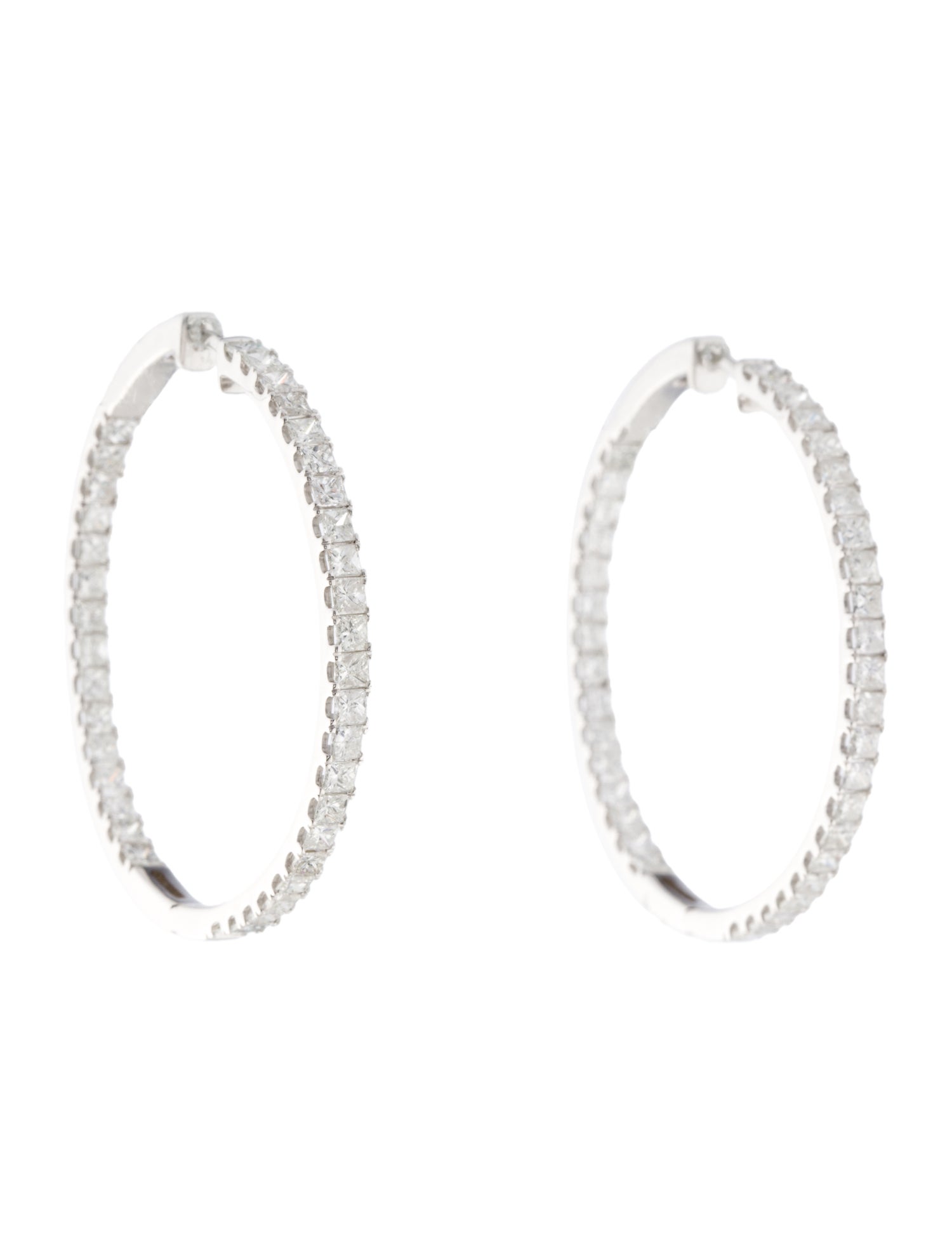 Earrings 14K Lab-Grown 3.50ctw Diamond Inside-Out Hoop Earrings - 14K ...