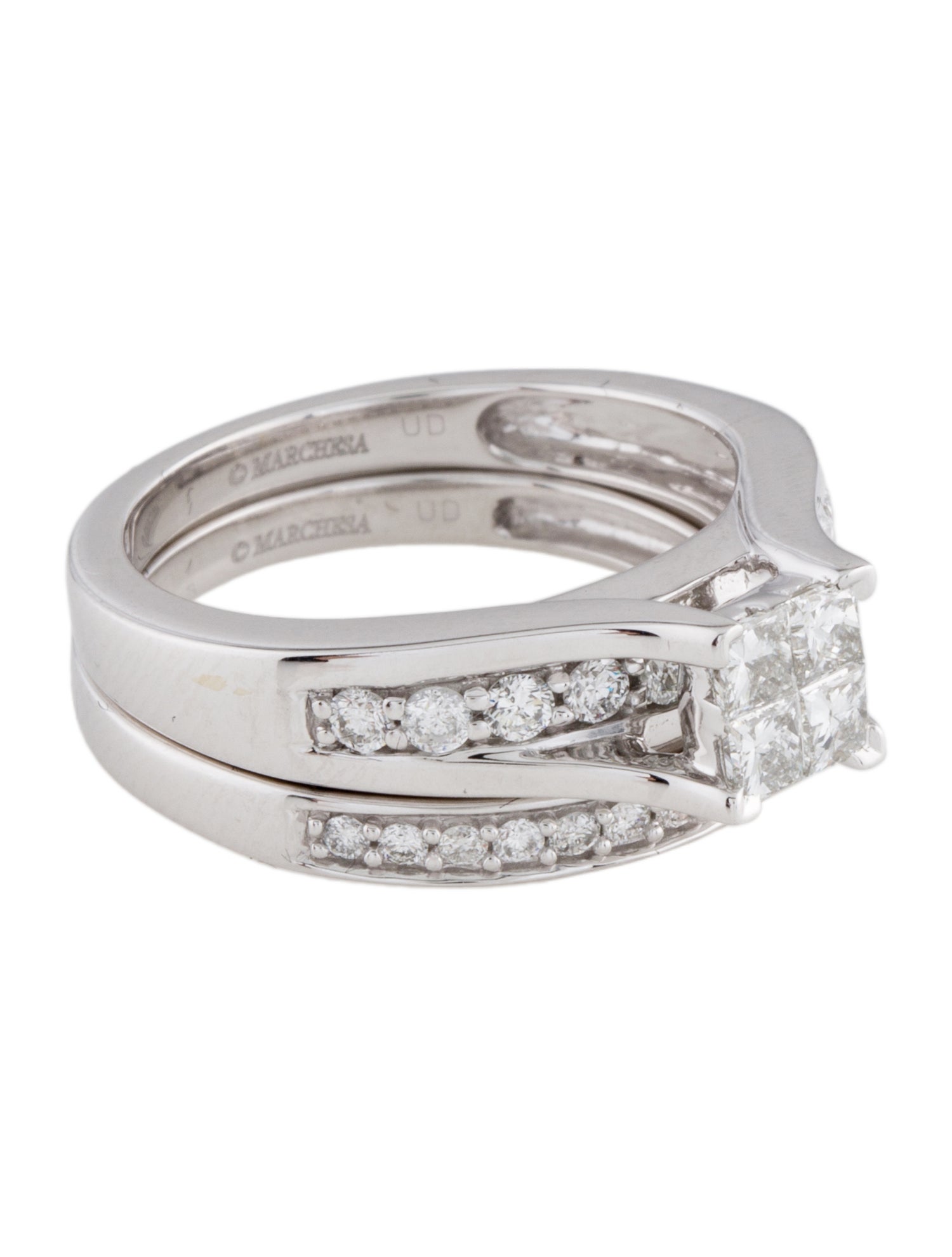 Marchesa 14K Diamond Wedding Set Rings - Rhodium-Plated 14K White Gold ...