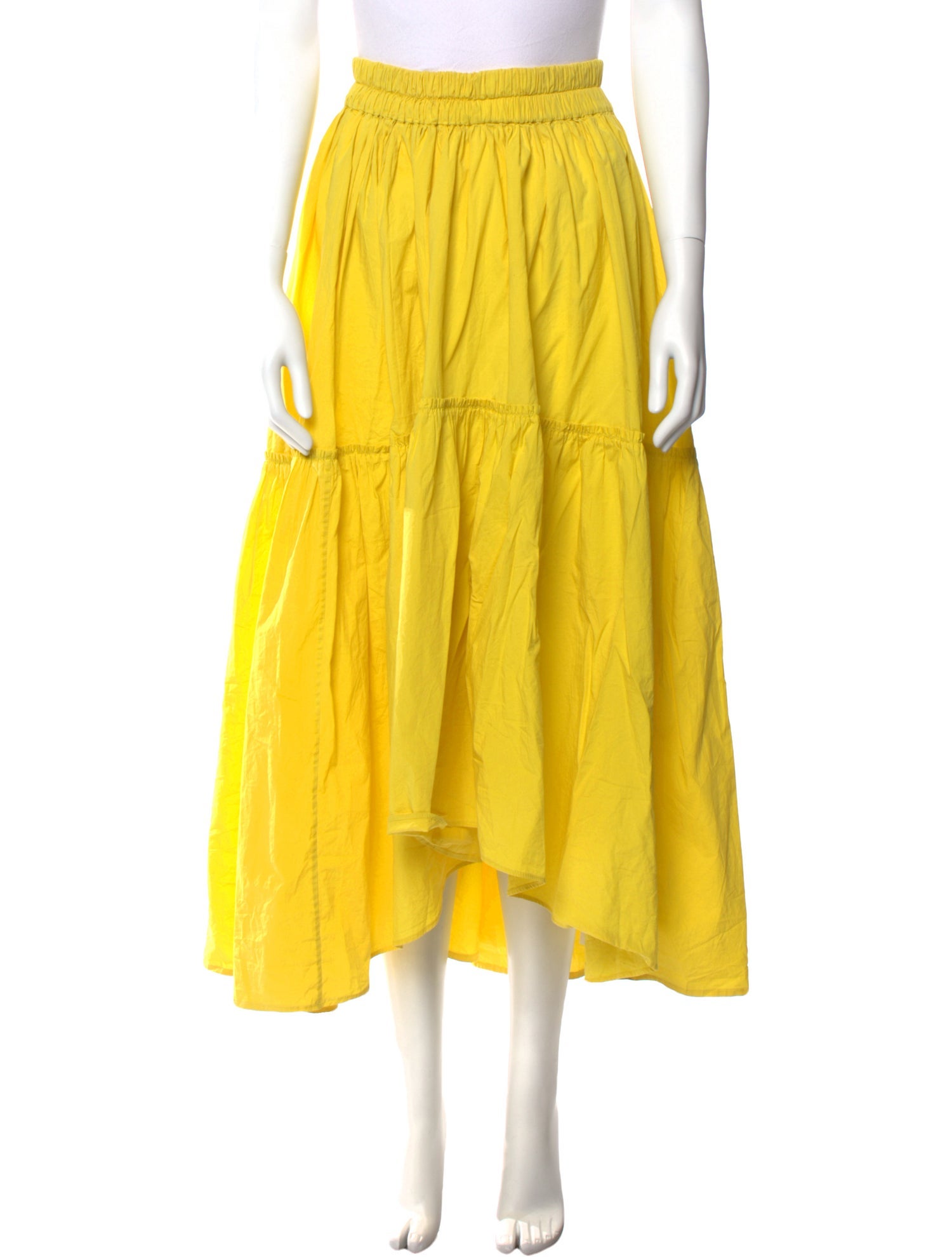 Martin Grant Ruffle Embellishment Midi Length Skirt - Yellow Skirts ...