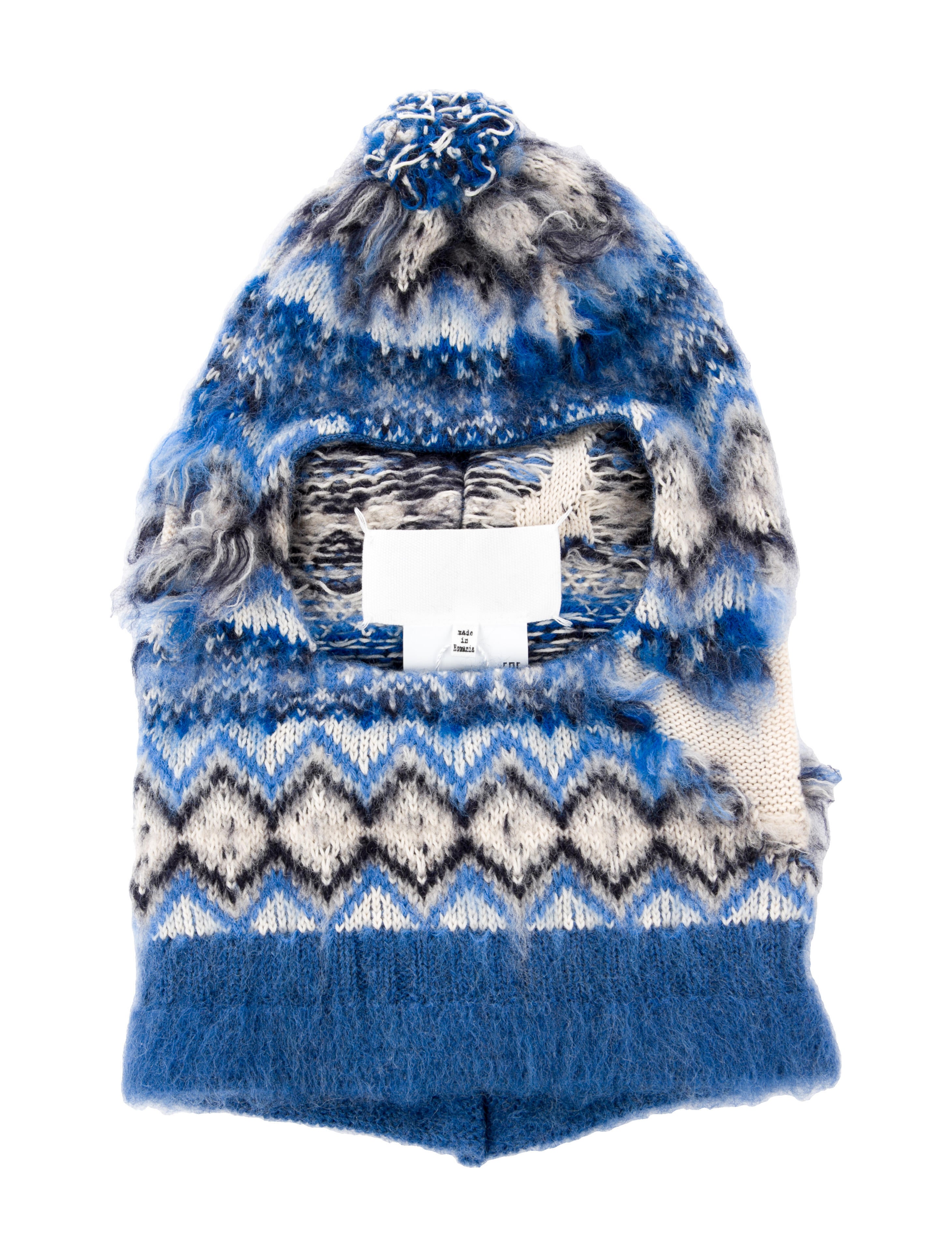Maison Margiela Wool Printed Hat w/ Tags - Blue Hats, Accessories ...