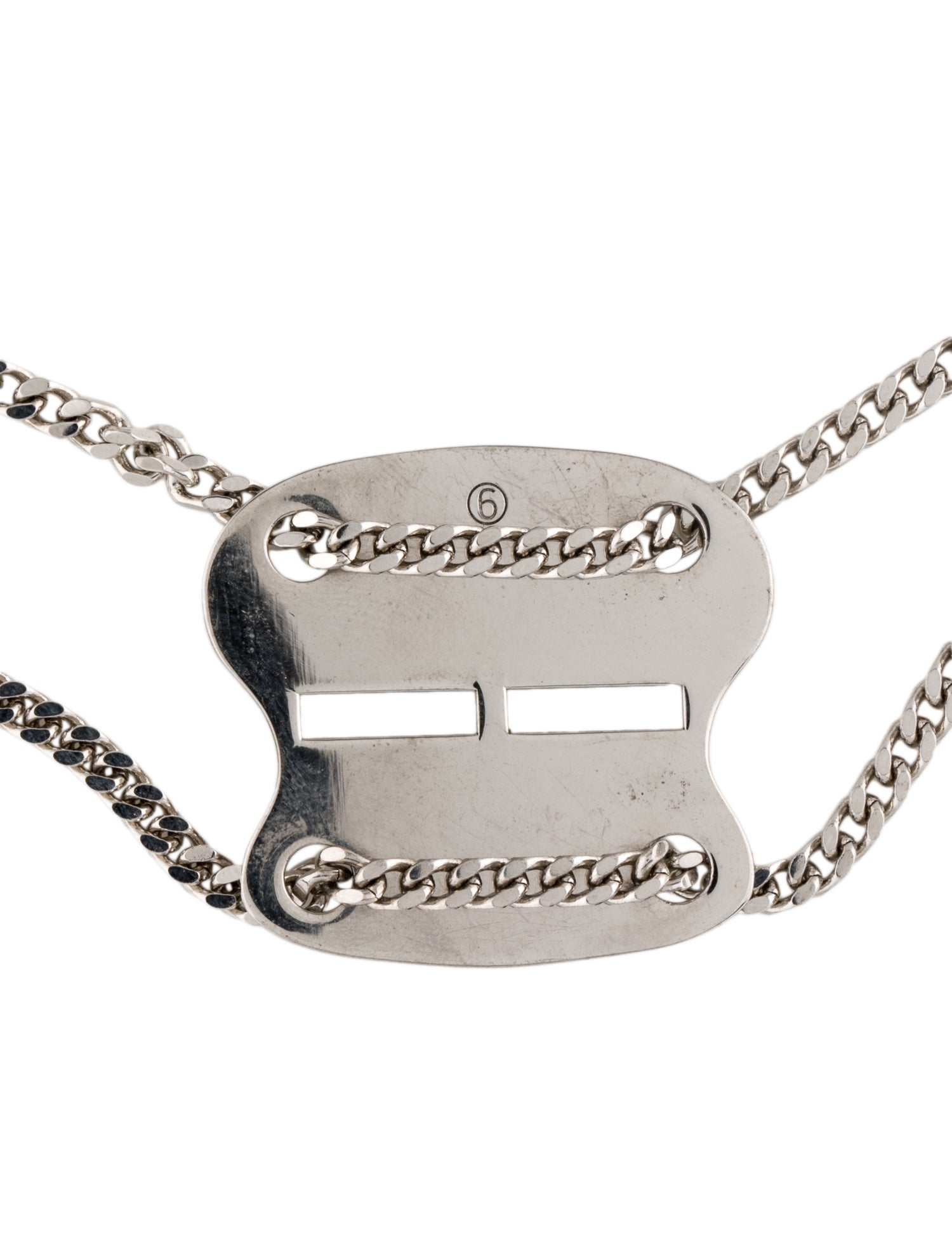 Maison Margiela Finish Military Dog Tag Double Strand Choker Necklace ...